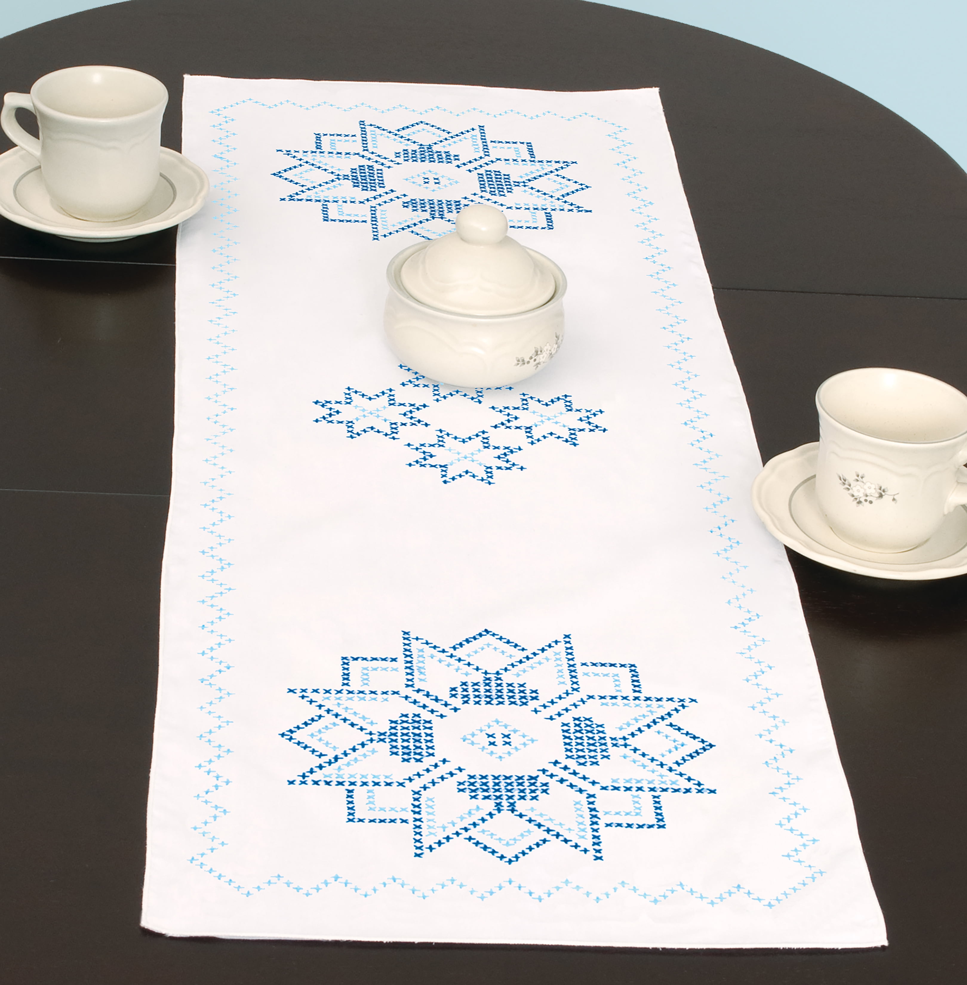 Jack Dempsey Stamped Table Runner/Scarf 15"X42"-XX Star - Walmart.com