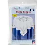 Jack Dempsey Stamped White Perle Edge Table Topper 35"X35"-XX Floral ...