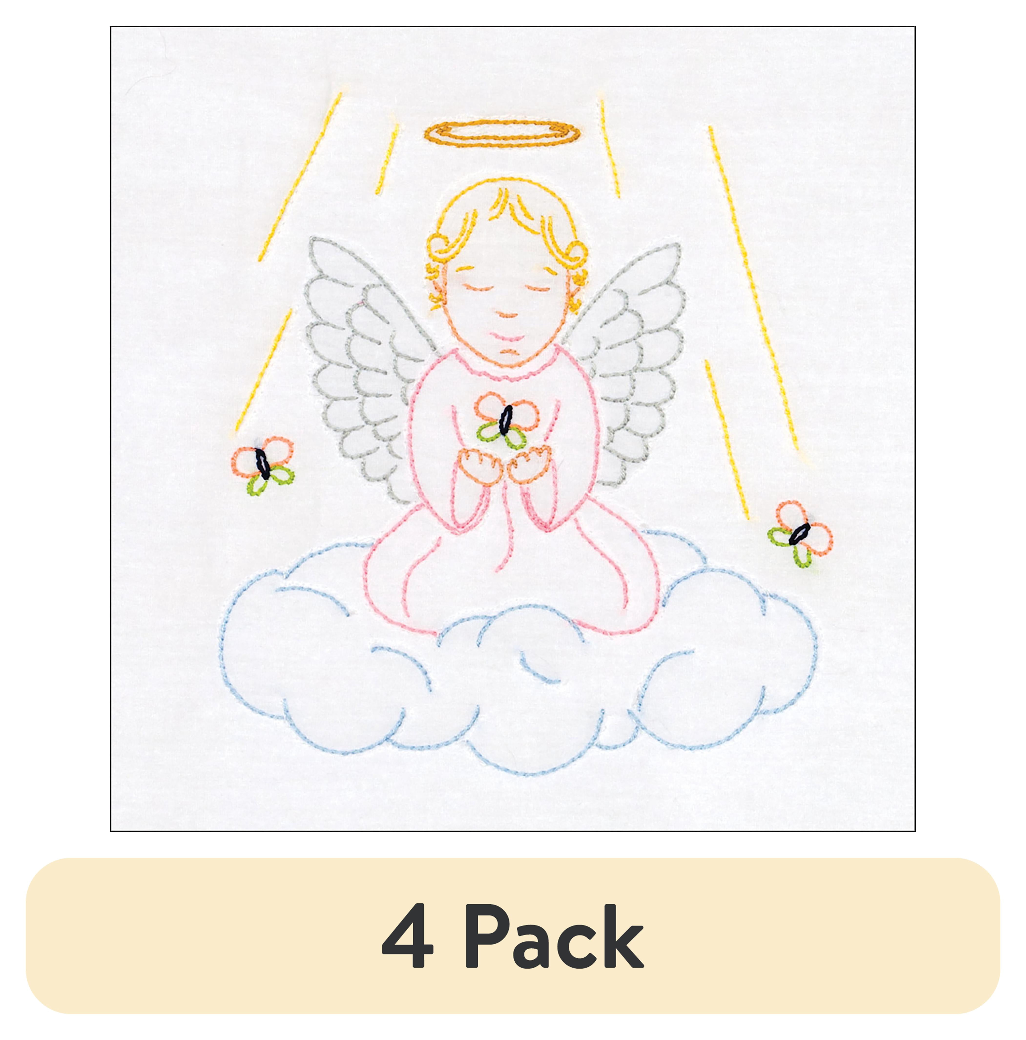 (4 pack) Jack Dempsey Stamped White Quilt Blocks 9"X9" 12/Pkg-Prcs ...