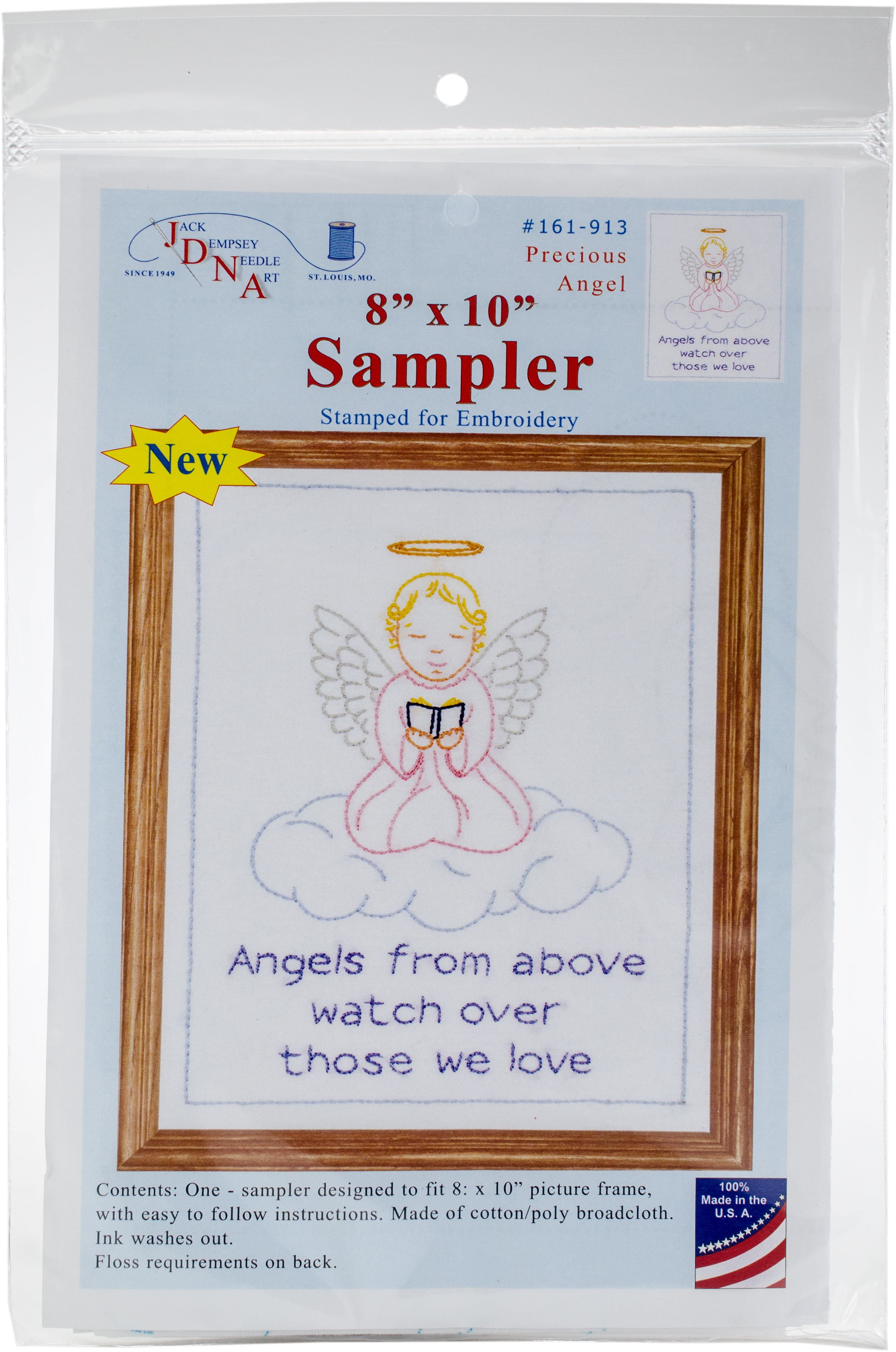 Jack Dempsey Stamped White Sampler 8"X10"-Precious Angel - Walmart.com