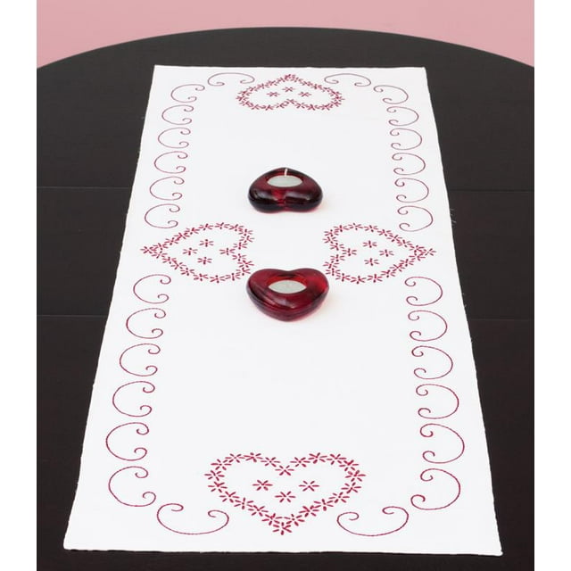 Jack Dempsey Valentine's Day Stamped Table Runner, 15" x 42" - Walmart.com