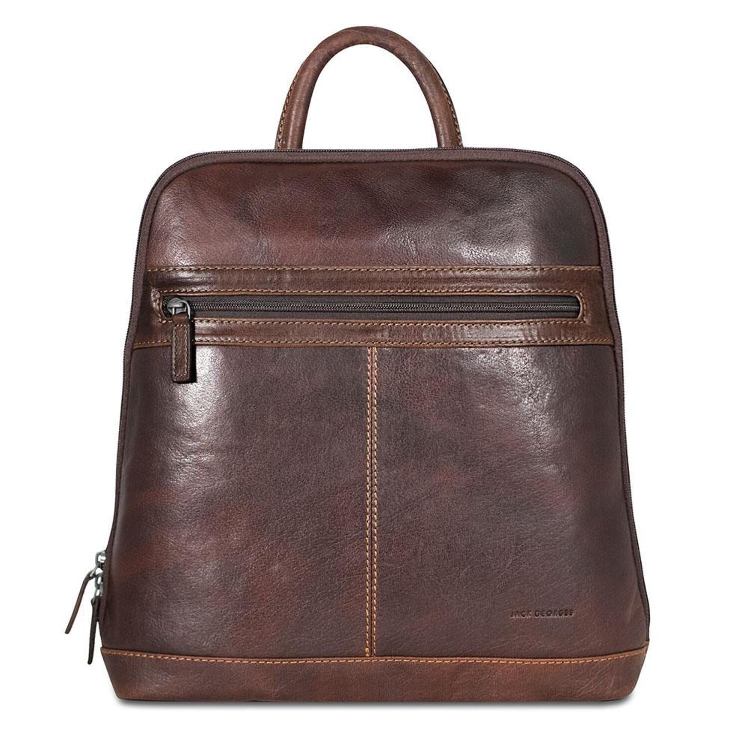 Jack Georges Voyager Hand-Stained Buffalo Leather Adele Slim Backpack ...