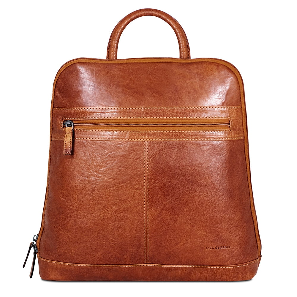 Jack Georges Voyager Hand-Stained Buffalo Leather Adele Slim Backpack ...