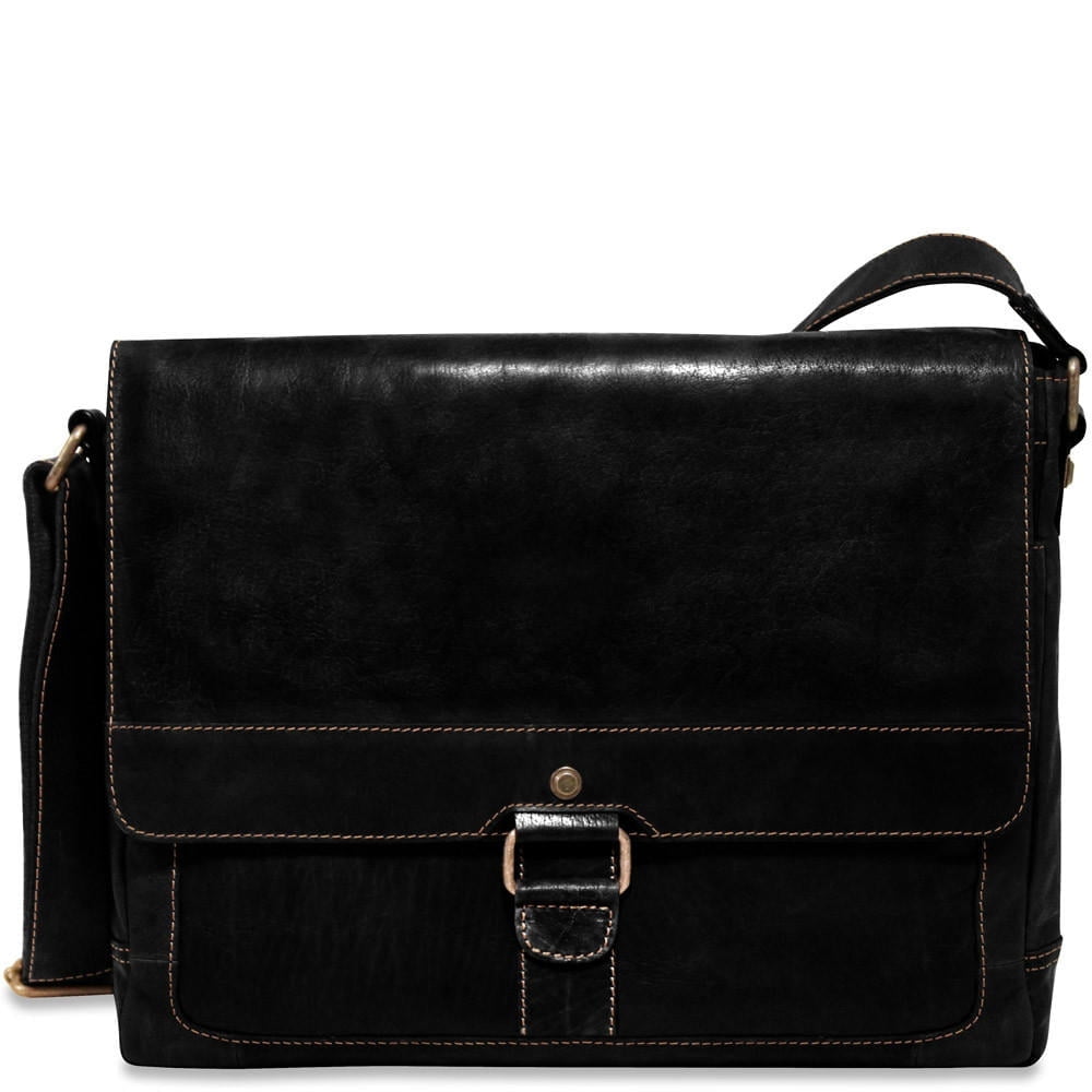 Jack Georges Voyager Hand-Stained Buffalo Leather Messenger Bag #7314 ...