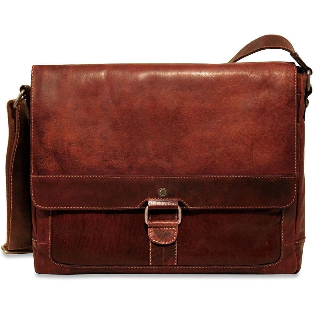Jack Georges Voyager Hand-Stained Buffalo Leather Messenger Bag #7314 ...