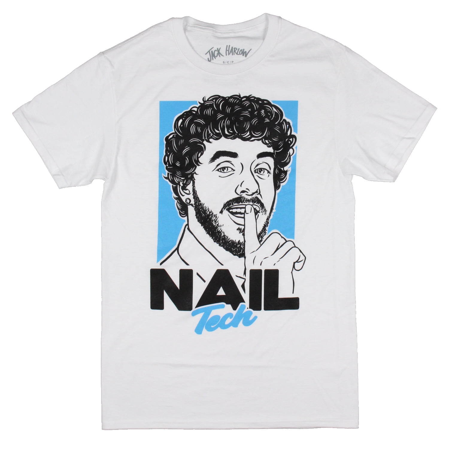 Jack Harlow Men's Nail Tech Song Character Rapper Adult Music T-Shirt ...