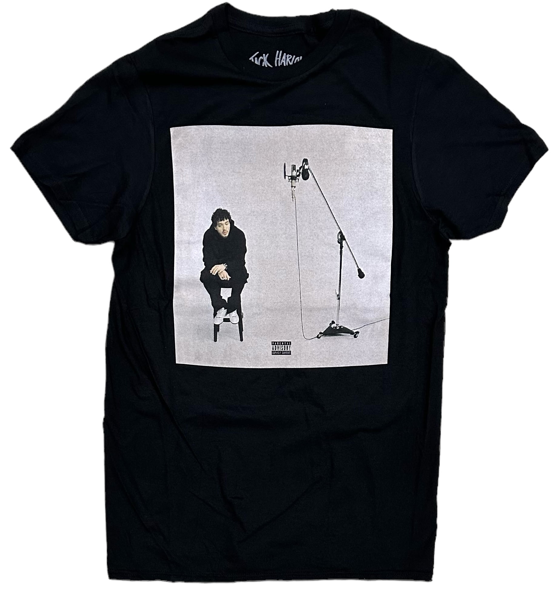 Jack Harlow Men's Official Merchandise Album Cover Graphic Tee T-Shirt in Black (Small, Black ...