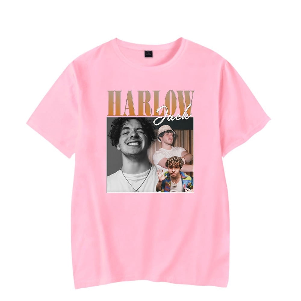Jack Harlow Merch T-Shirt Character Print Logo Casual Neutral Short Sleeve Fashion Loose Top ...
