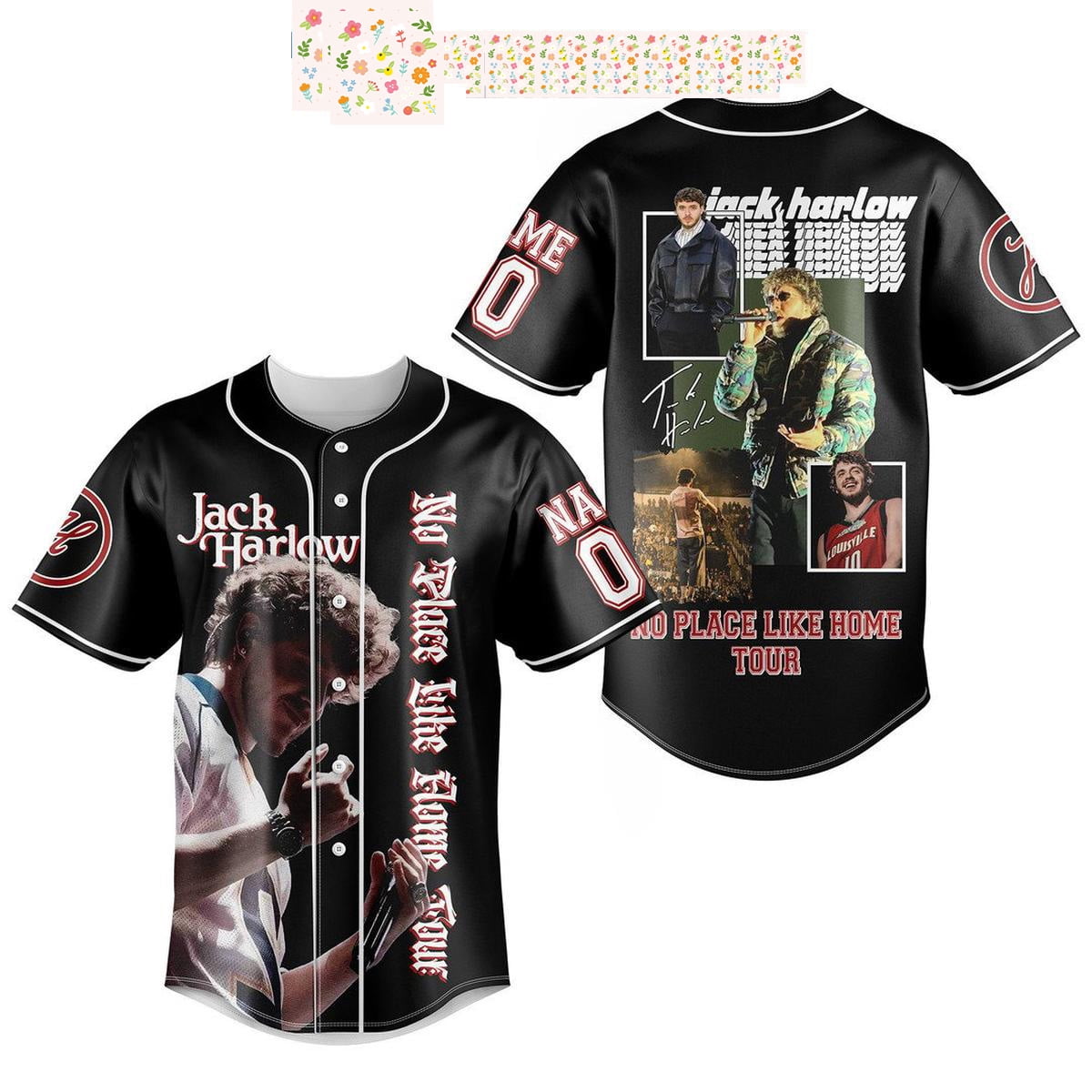 Jack Harlow No Place Like Home 2024 Tour Personalized Baseball Jersey ...