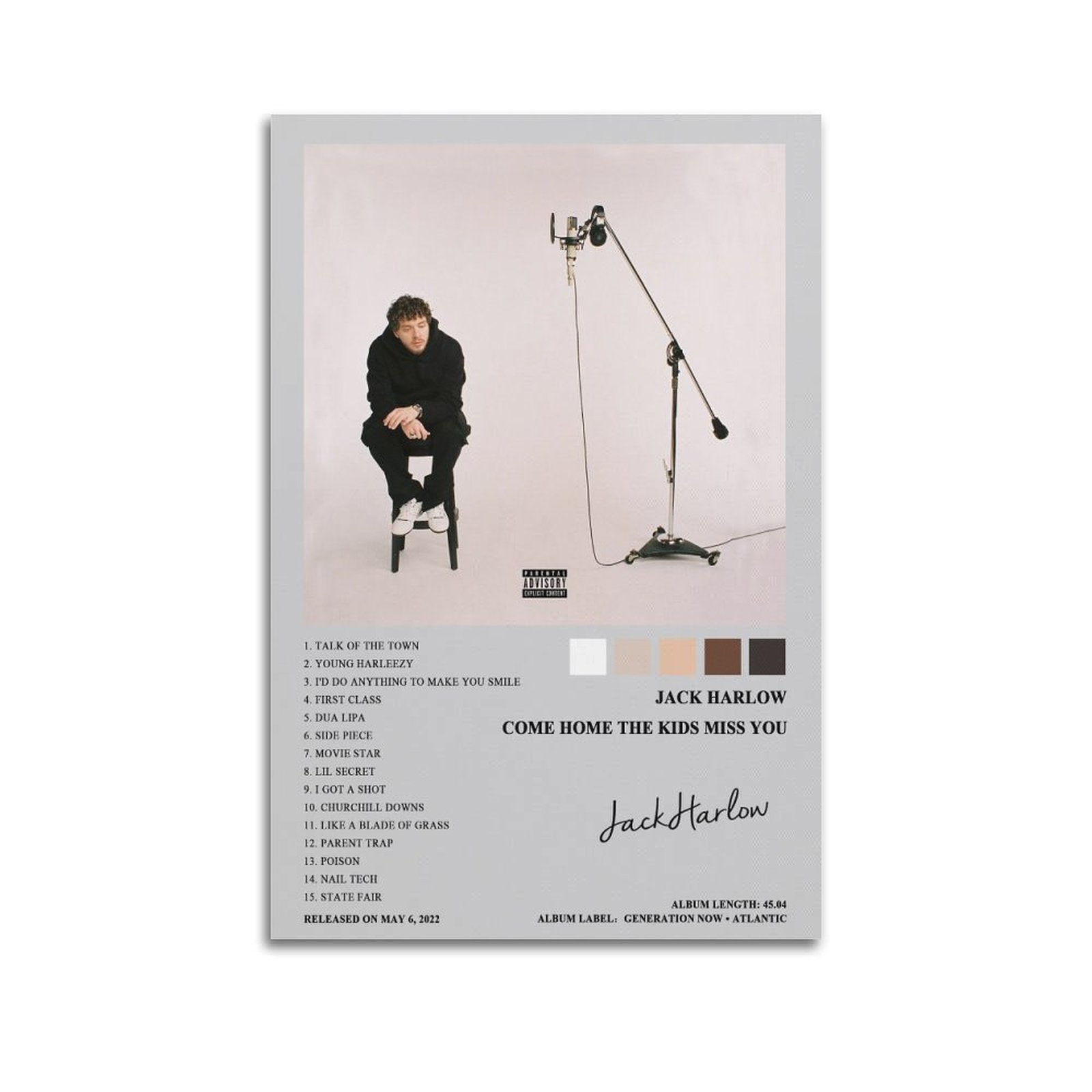 Jack Harlow Poster Come Home The Kids Miss You Hot Music Albums ...