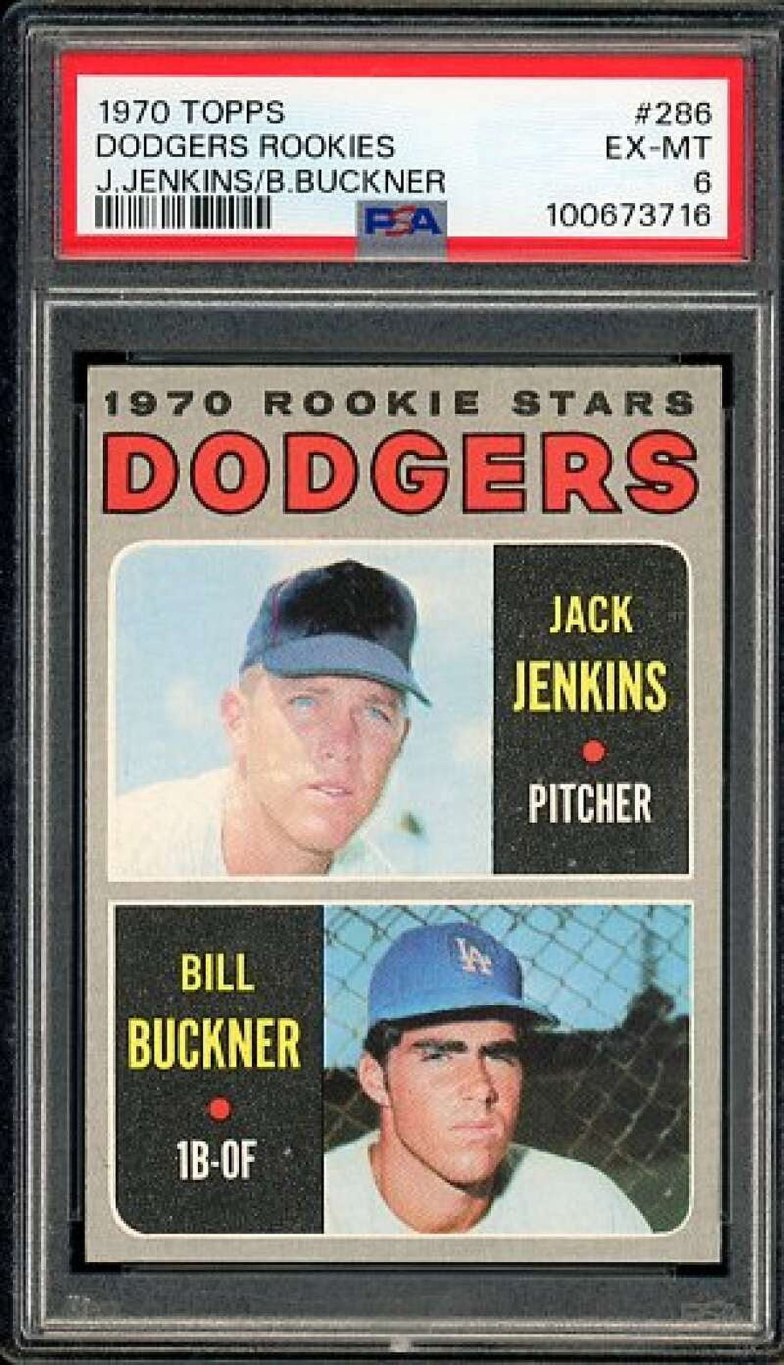 Jack Jenkins / Bill Buckner Rookie Card 1970 Topps #286 PSA 6 - Walmart.com
