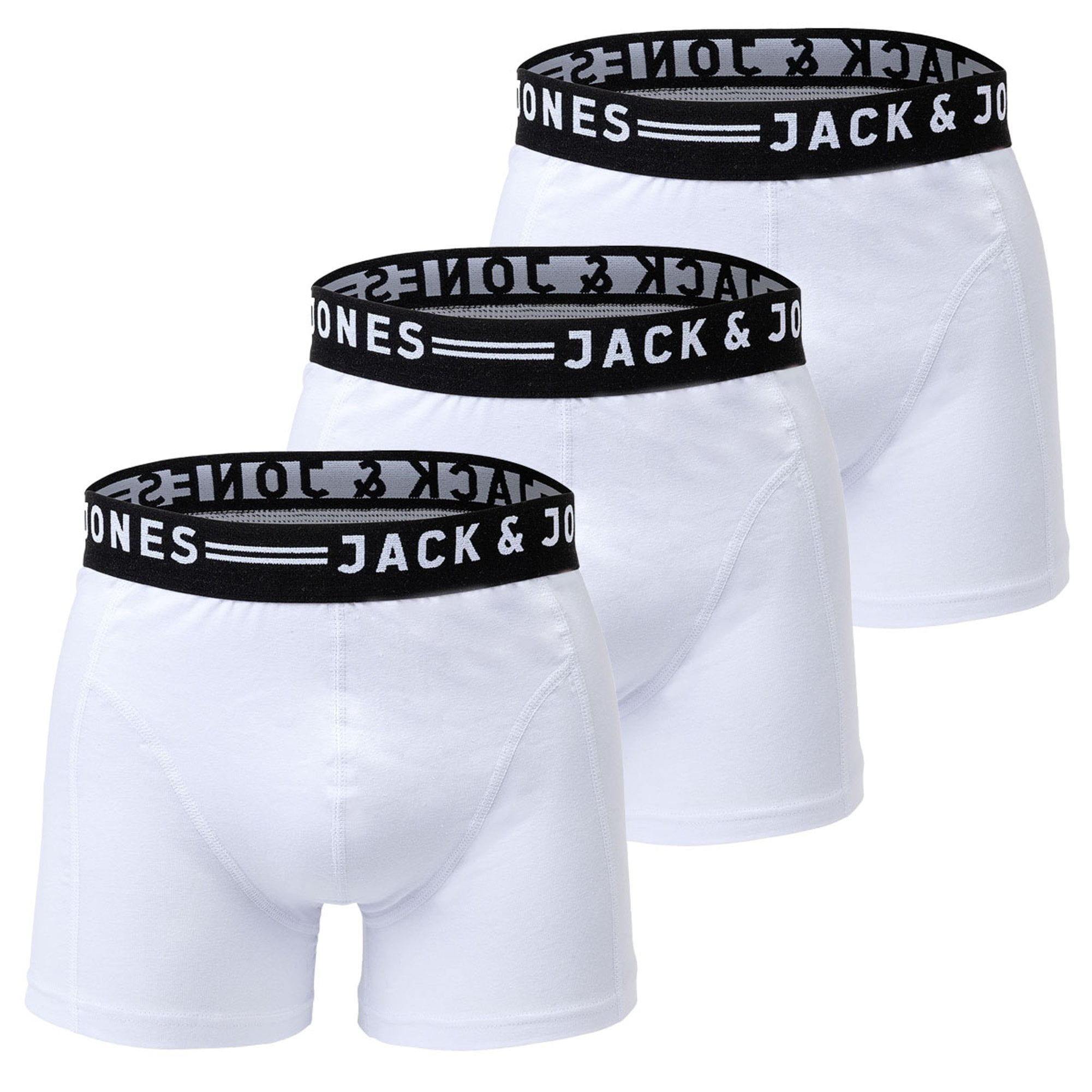 Jack & Jones Men's Boxer Shorts, 3-Pack - Sense Trunks, Cotton Stretch ...