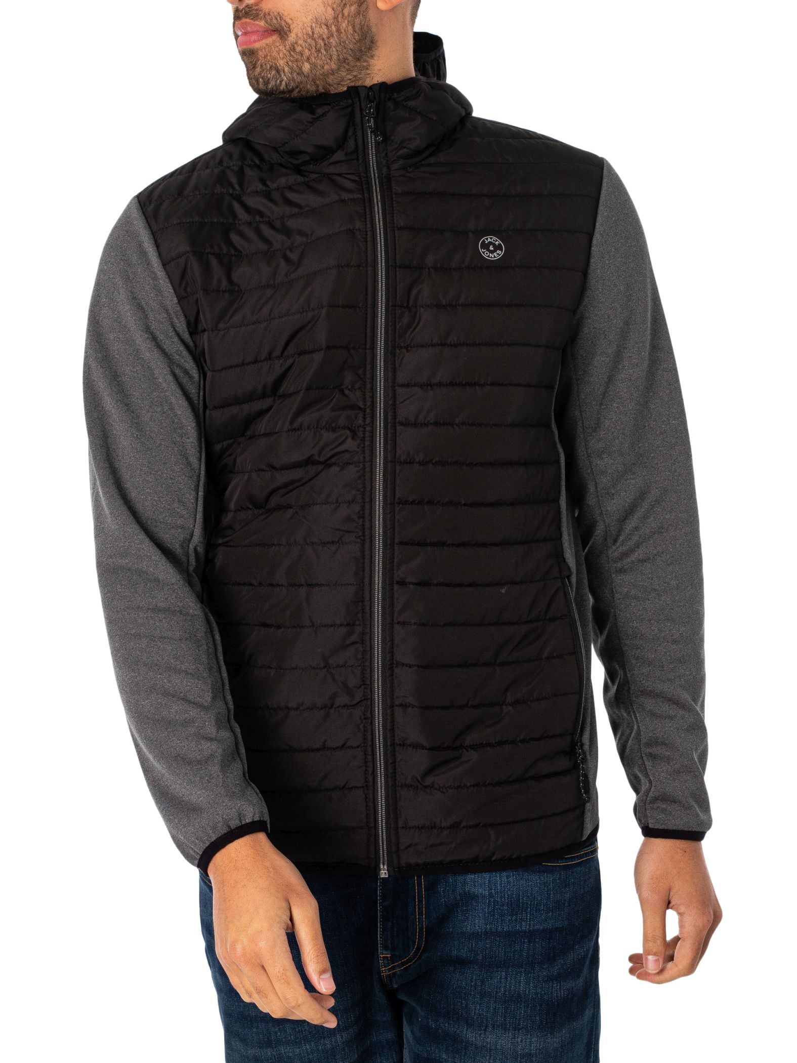 Jack & Jones Multi Quilted Jacket, Black - Walmart.com