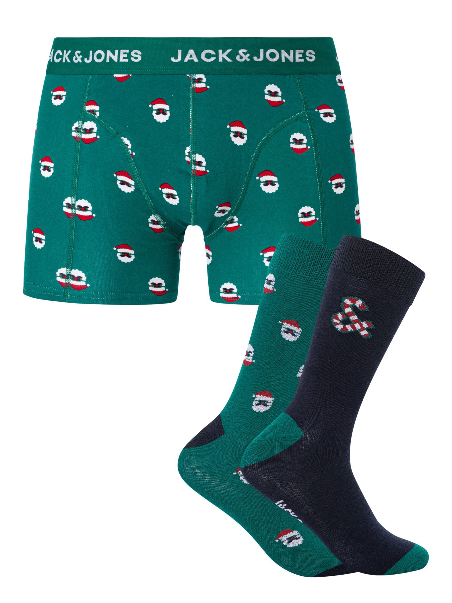 Jack & Jones Sweet Santa Trunks & Socks Gift Box, Multicoloured ...