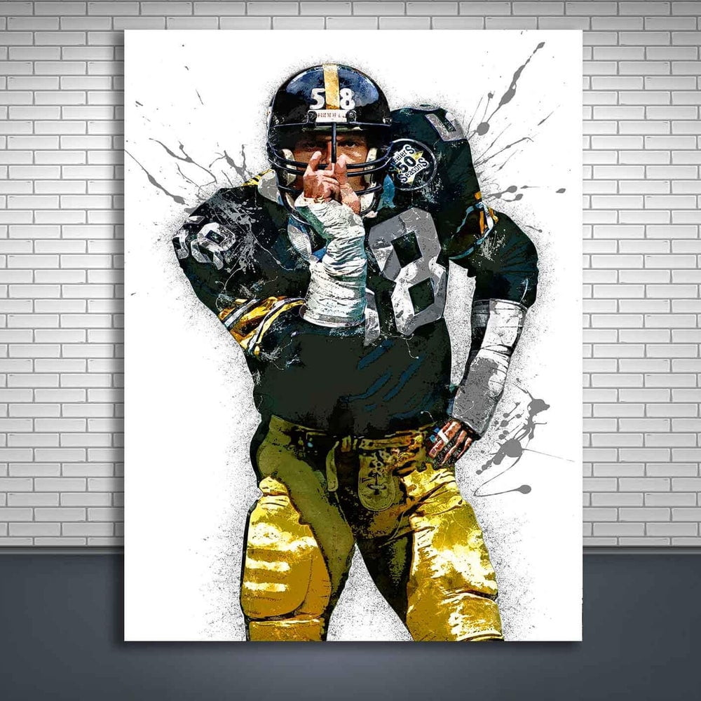 Jack Lambert Poster, Pittsburgh football team, sport poster, Man Cave ...