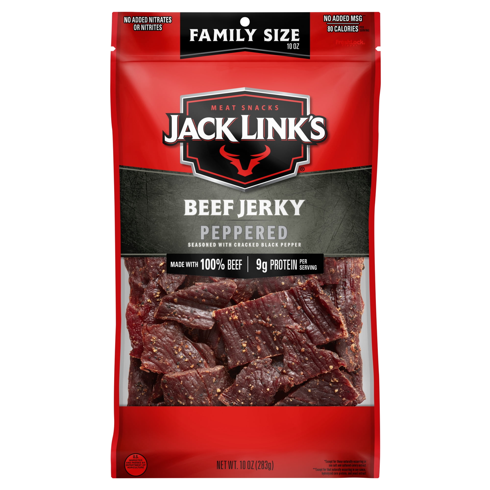 Jack Link’s 100% Beef Peppered Beef Jerky 10oz Resealable Bag - Walmart.com