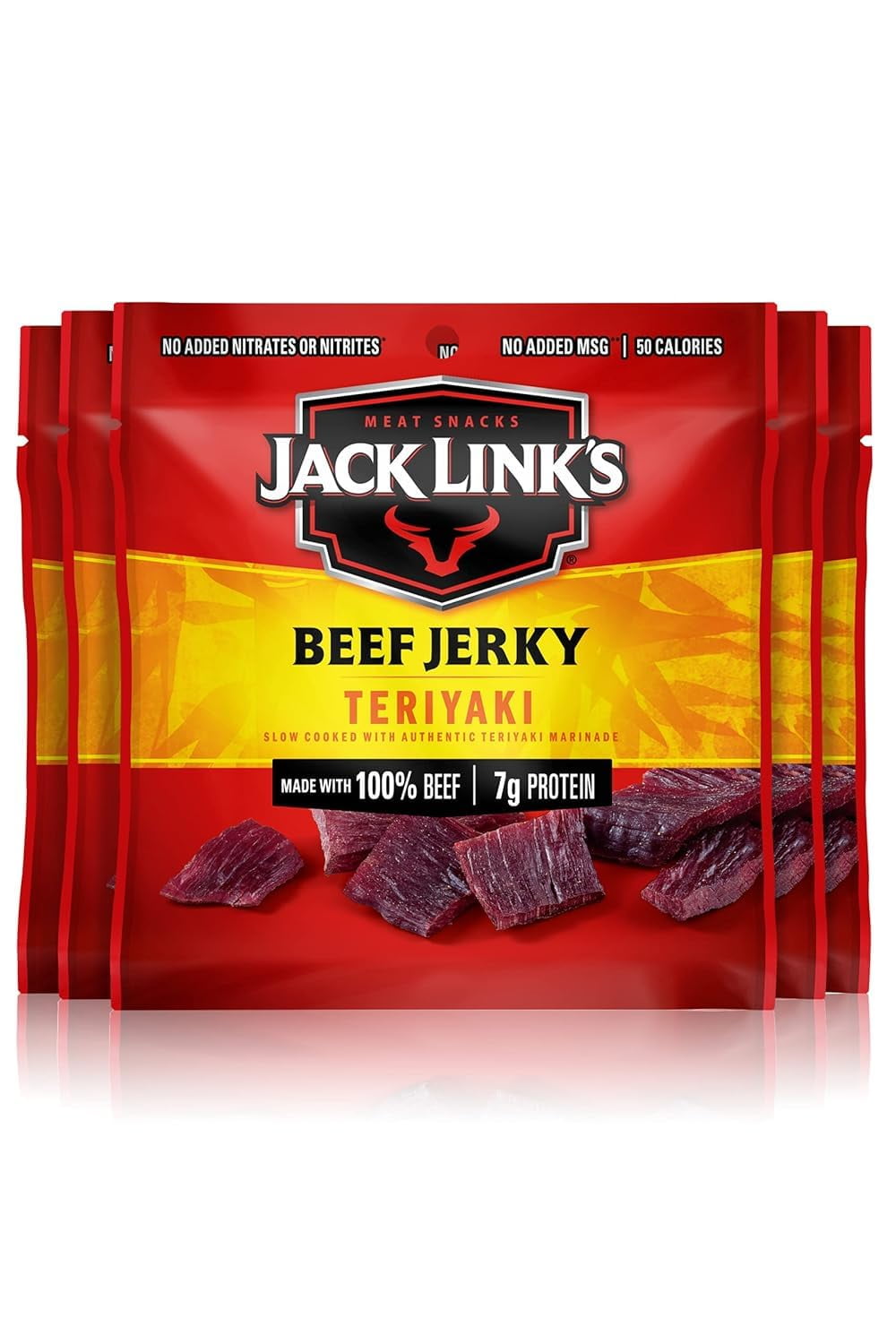 Jack Link's Beef Jerky, SBF3 Teriyaki, Multipack Bags - Flavorful Snacks for Lunches, Ready to ...