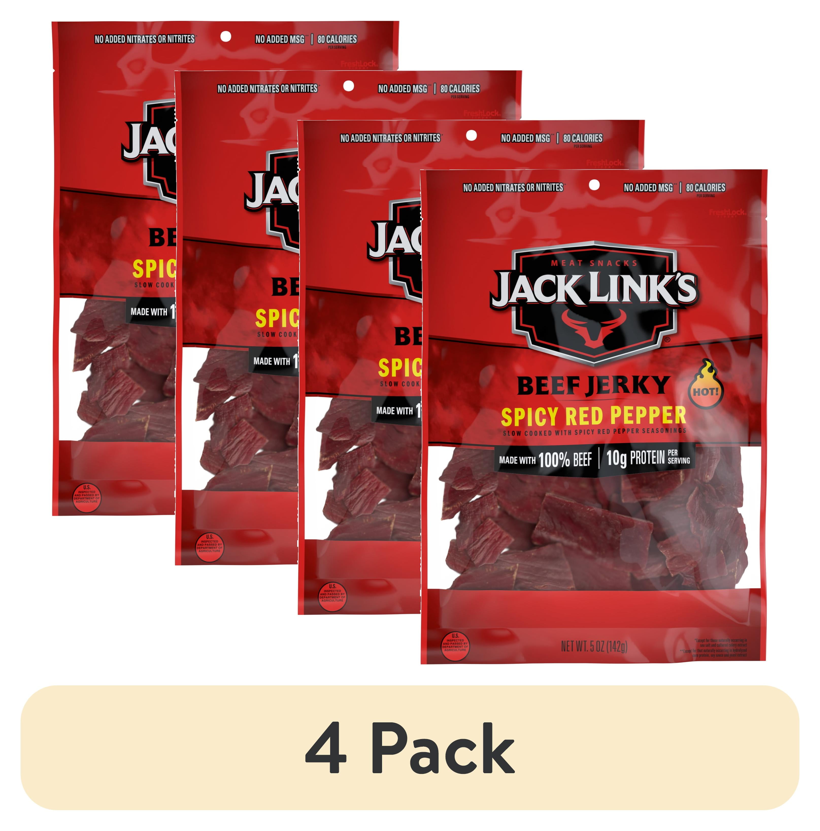 (4 pack) Jack Link’s Beef Jerky, Spicy Red Pepper, Made with 100% Beef ...