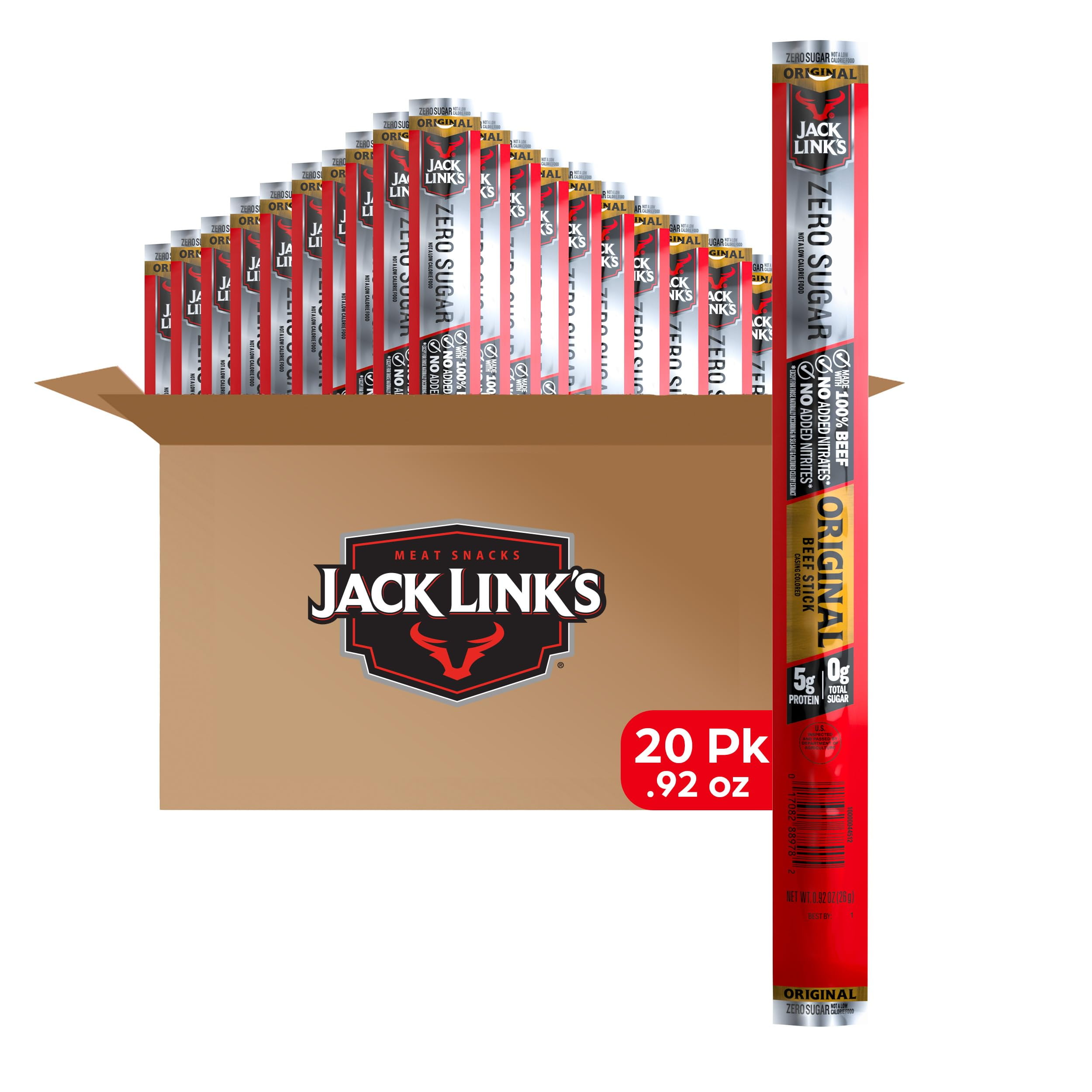 Jack Link's Beef Sticks, DPF11 Original Zero Sugar - Protein Stick with ...