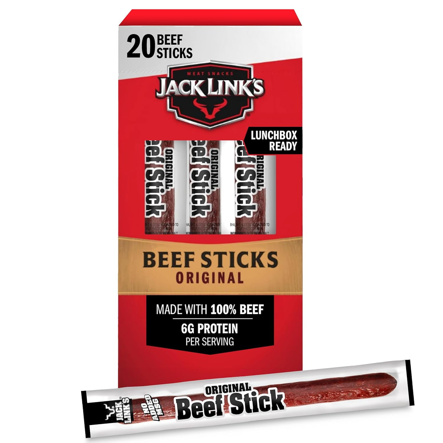 Jack Link's Beef Sticks, Original – Protein Snack, Meat Stick with 6g ...