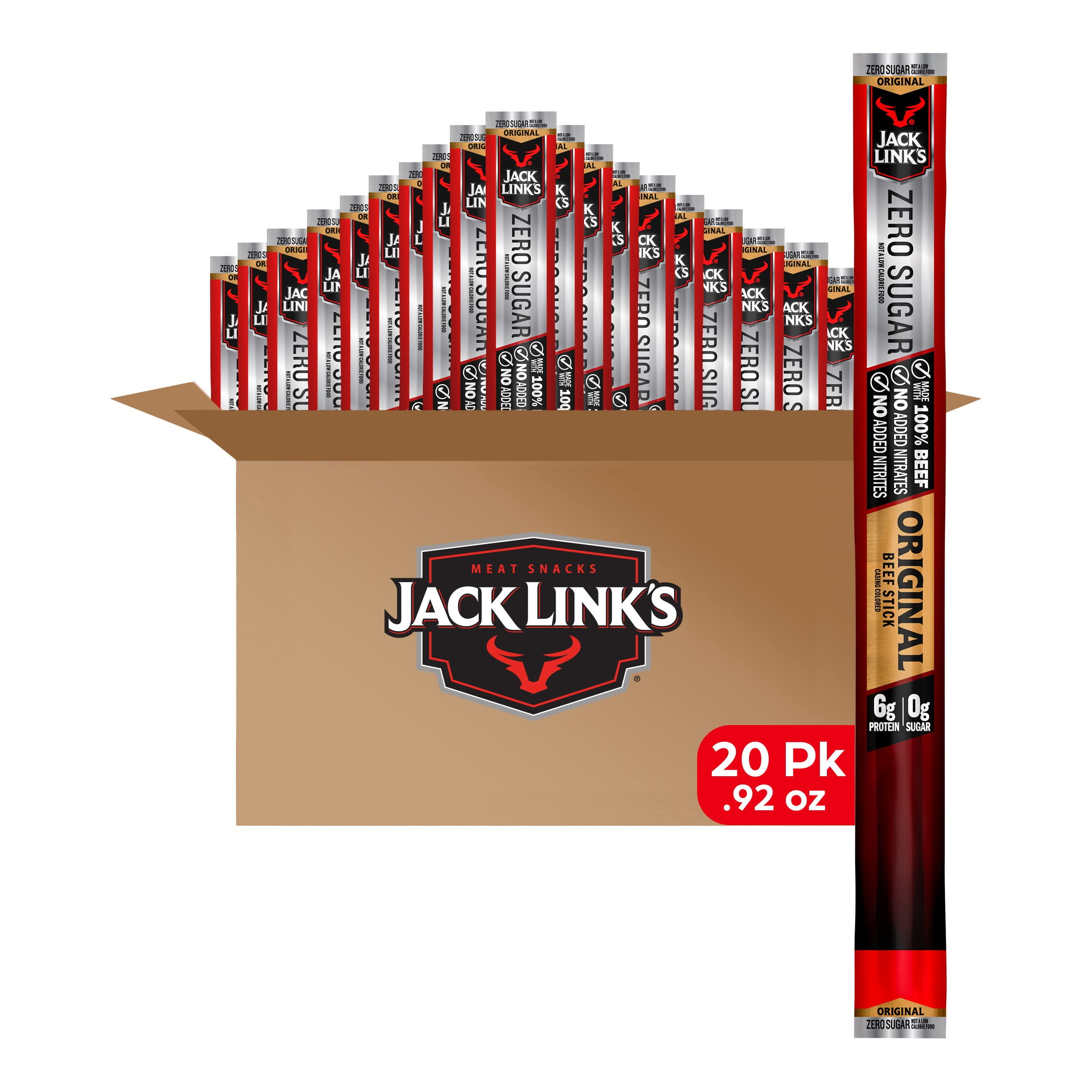 Jack Link's, Beef Sticks, 20 Count, Original 0.92 oz - Walmart.com