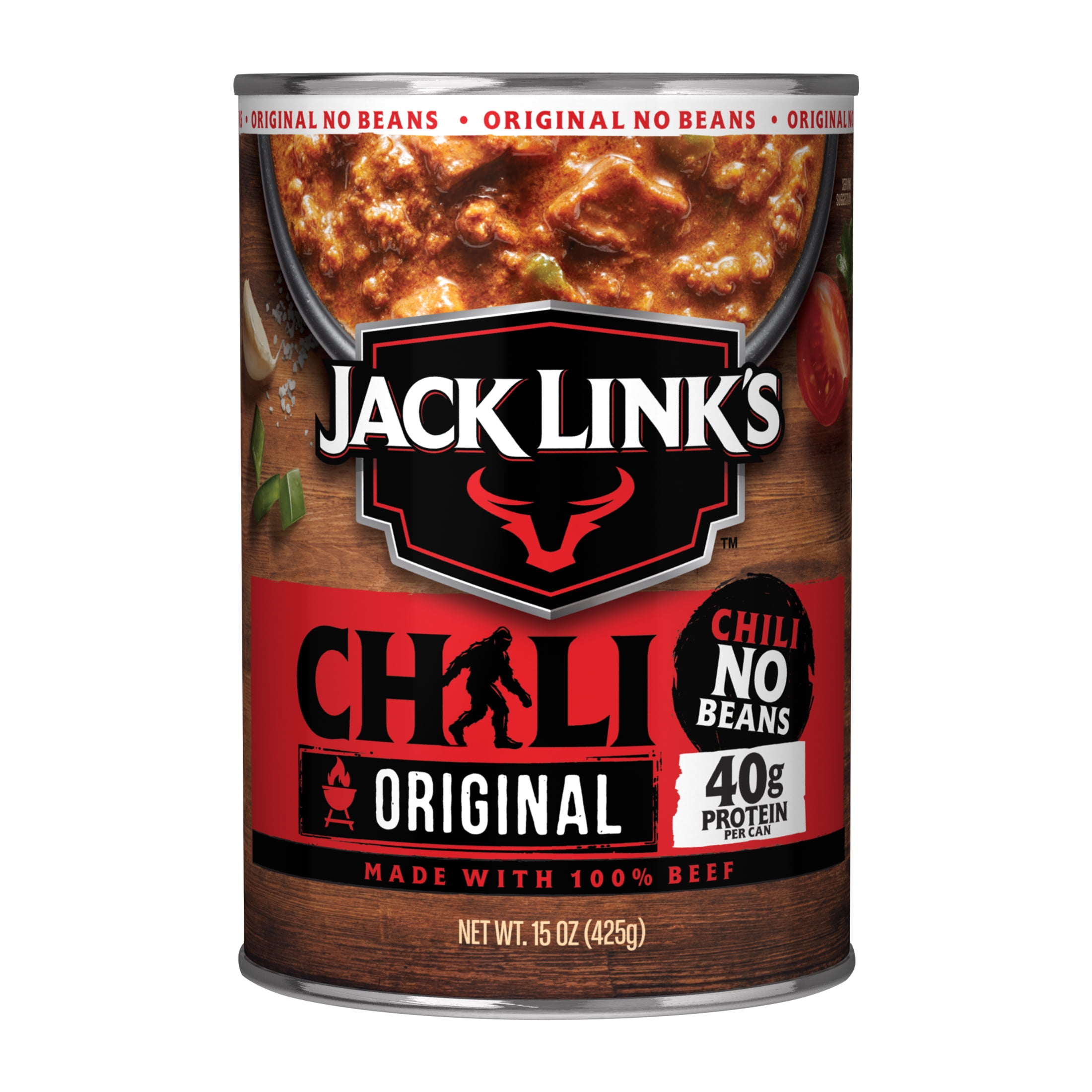 Jack Link's Chili, Original, No Beans, 15oz Can, 40g of Protein ...