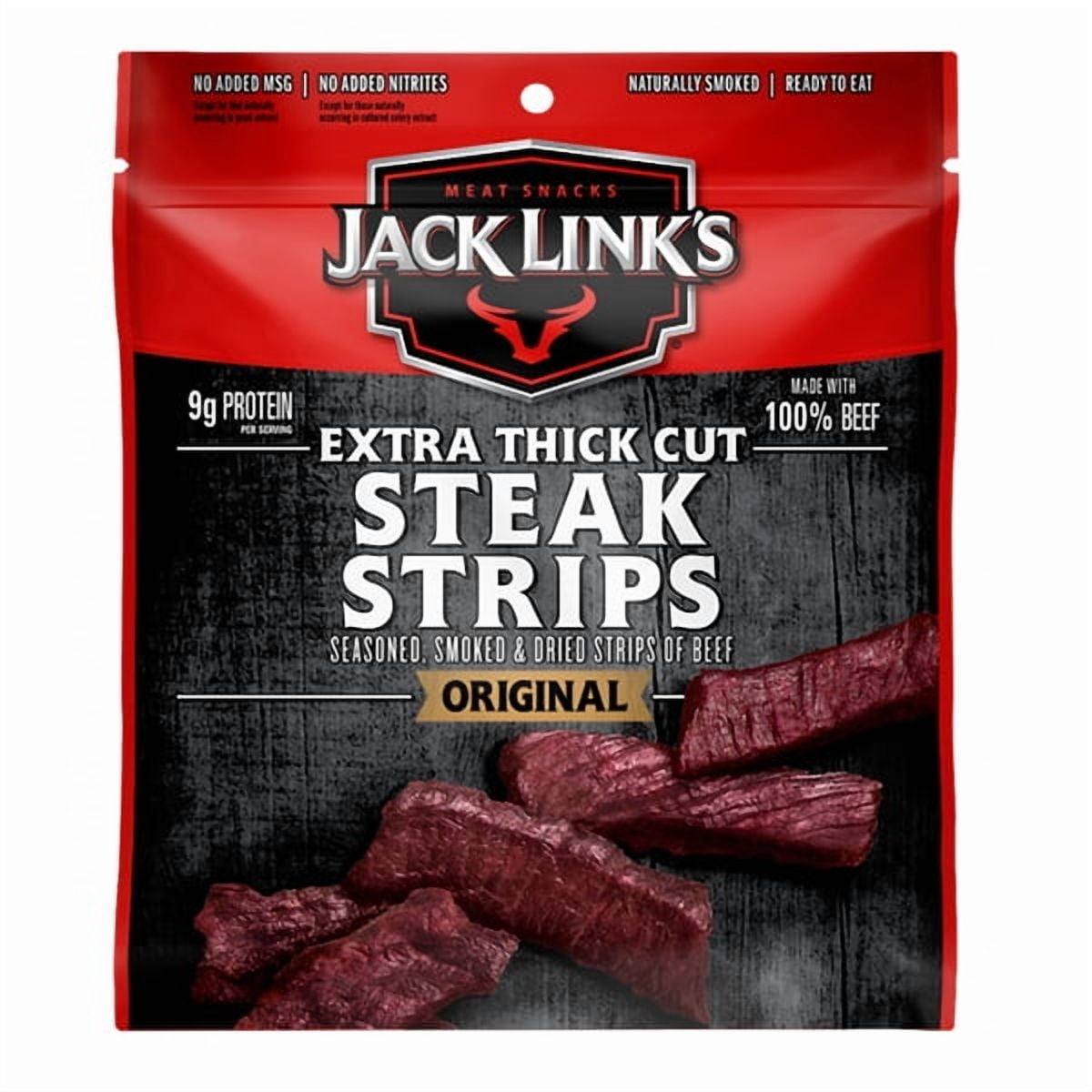 Jack Link's Extra Thick Cut Steak Strips, Original Flavor, High-Protein ...