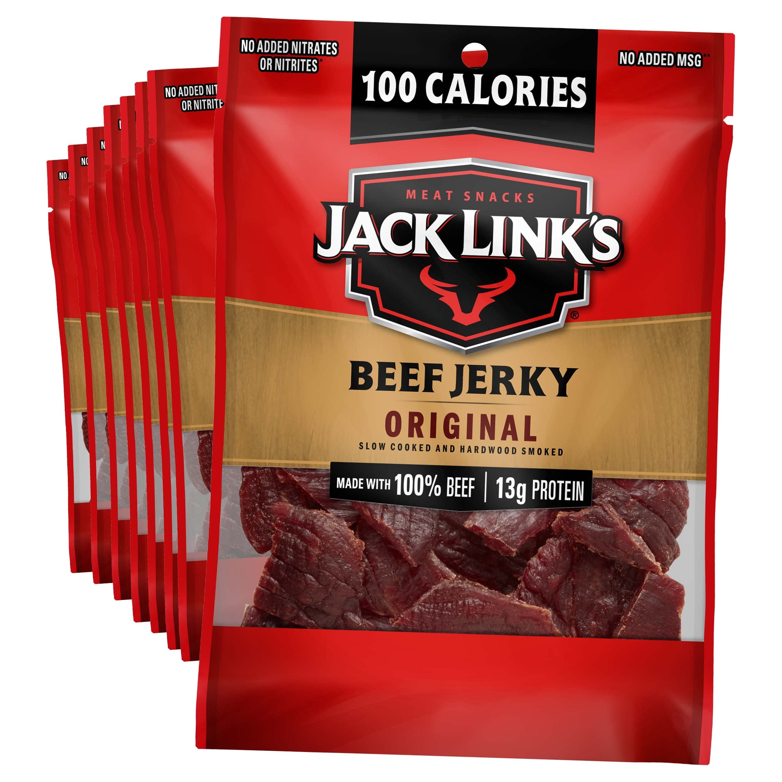 Jack Link's Meat Snacks TGF4 Beef Jerky, Original, 1.25 Ounce (Pack of ...