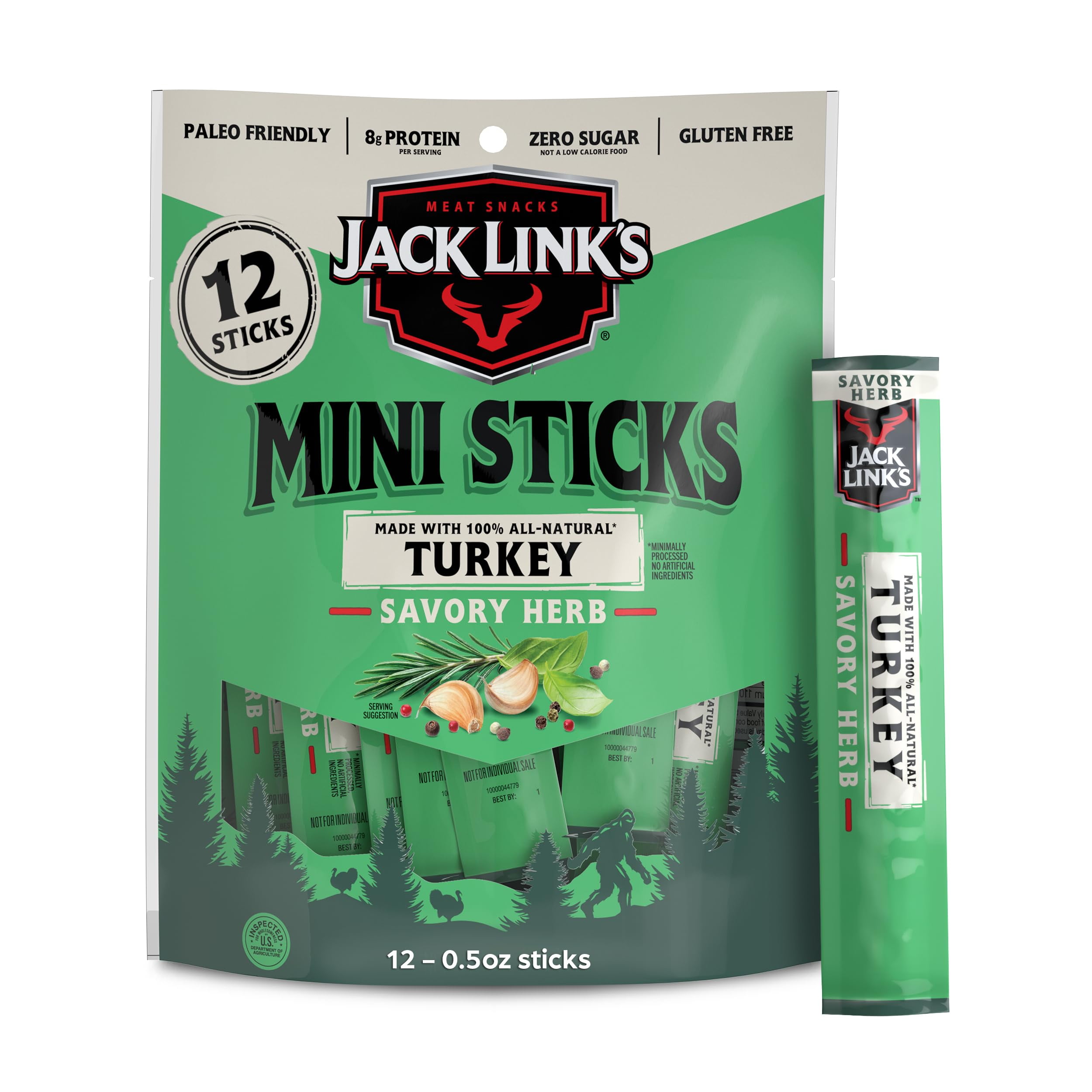 Jack Link's Mini Turkey Sticks, MDA05 Savory Herb Flavor - Snacks ...