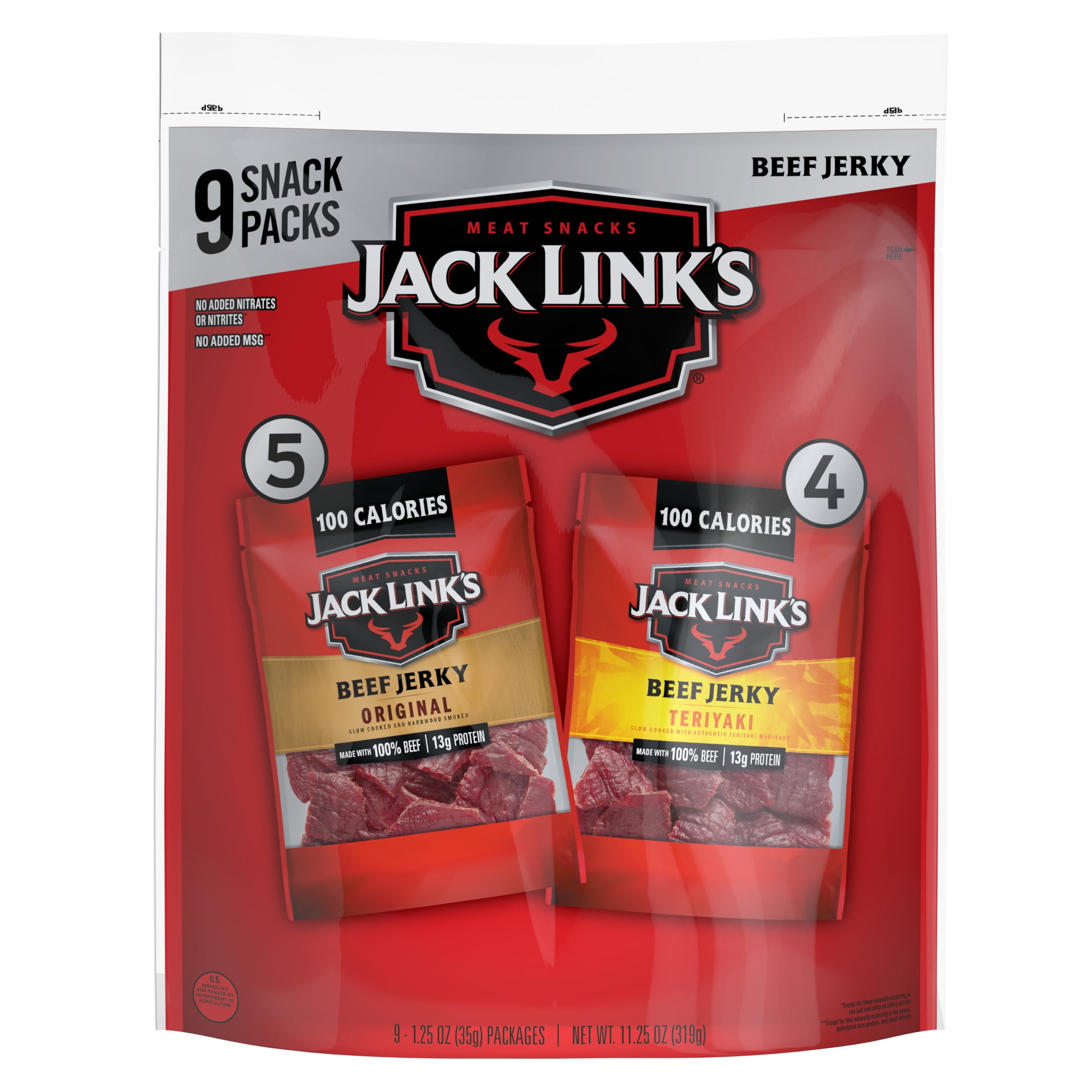 Jack Link's Original & Teriyaki Variety Pack, 11.25 oz. (9 - 1.25 oz. Bags) - Walmart Business ...