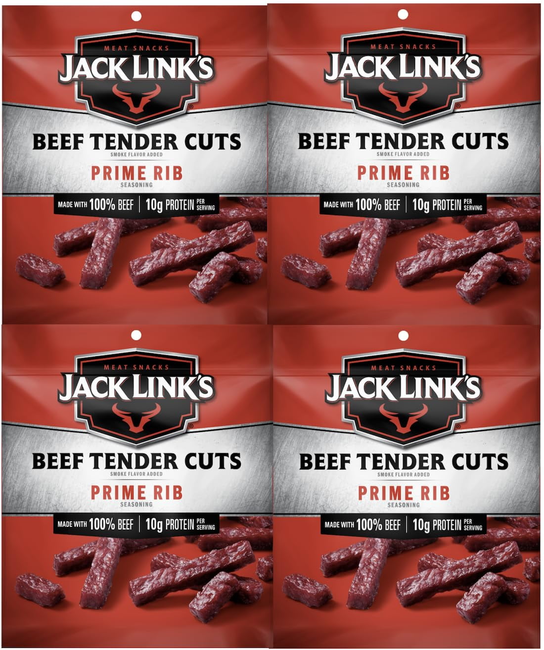 Jack Link's Prime Rib Tender Bites - Gourmet Beef Snack Packs, 4x1 oz ...