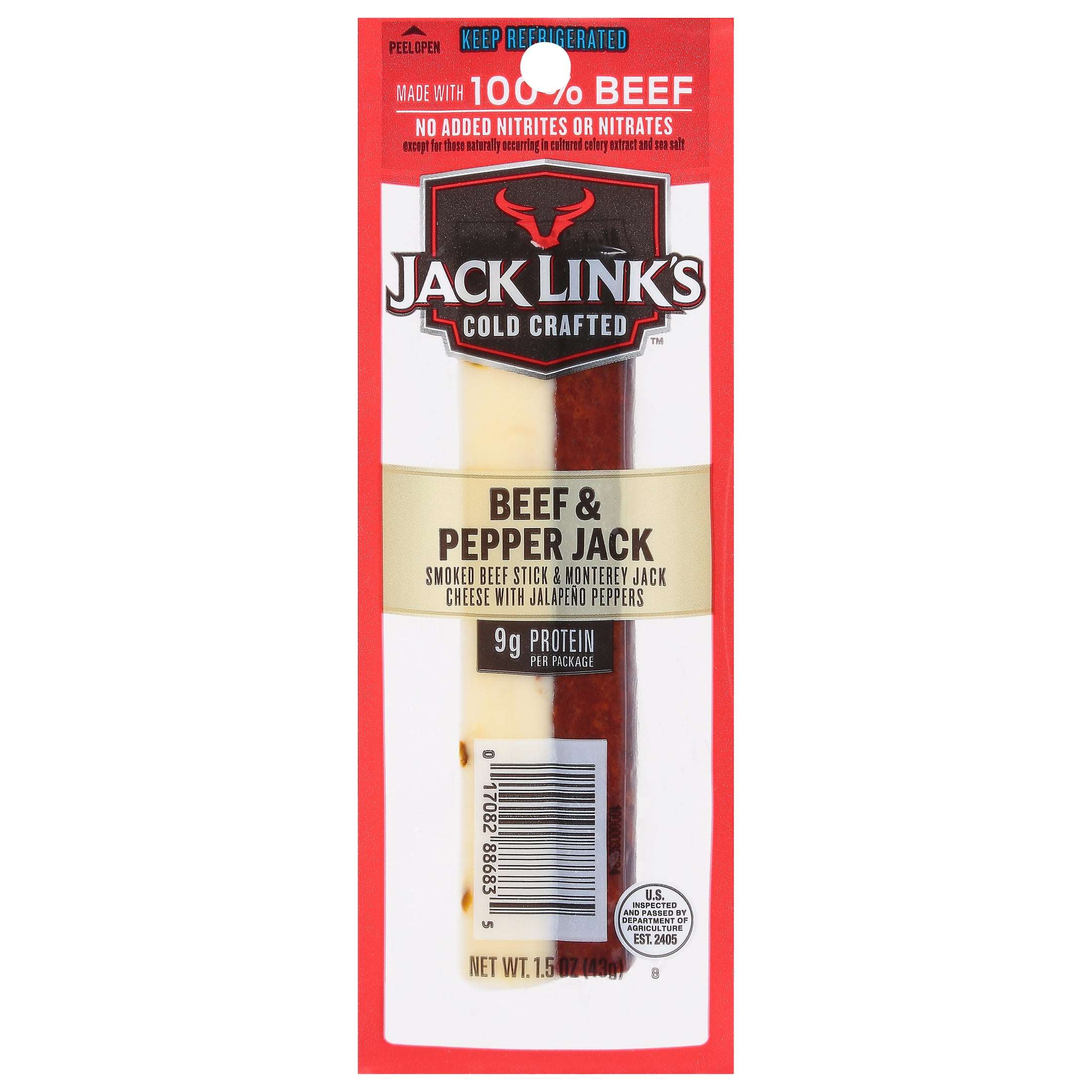 1.5oz Jack Link's Original Beef and Pepper Jack Cheese Sticks ...
