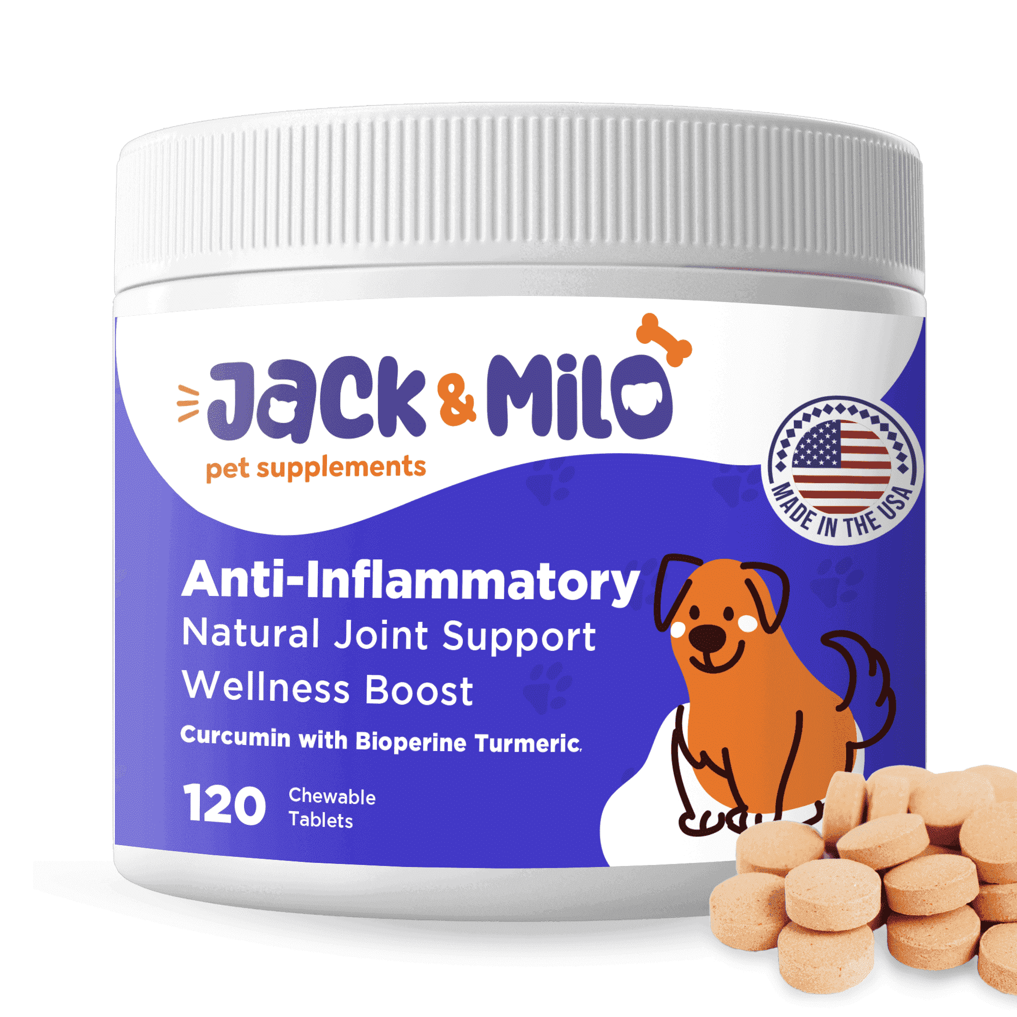 Jack & Milo Turmeric for Dogs Anti Inflammatory Hip & Joint Support ...
