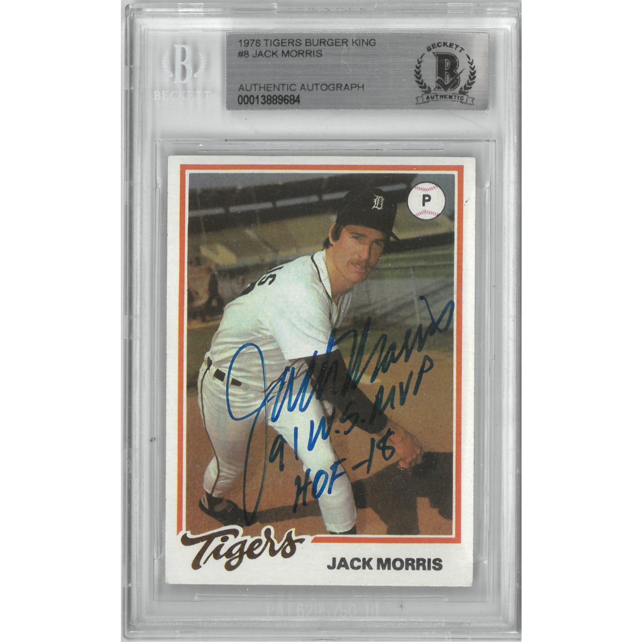 Jack Morris Autographed 1978 Topps Burger King Rookie Card w/ 2 ...