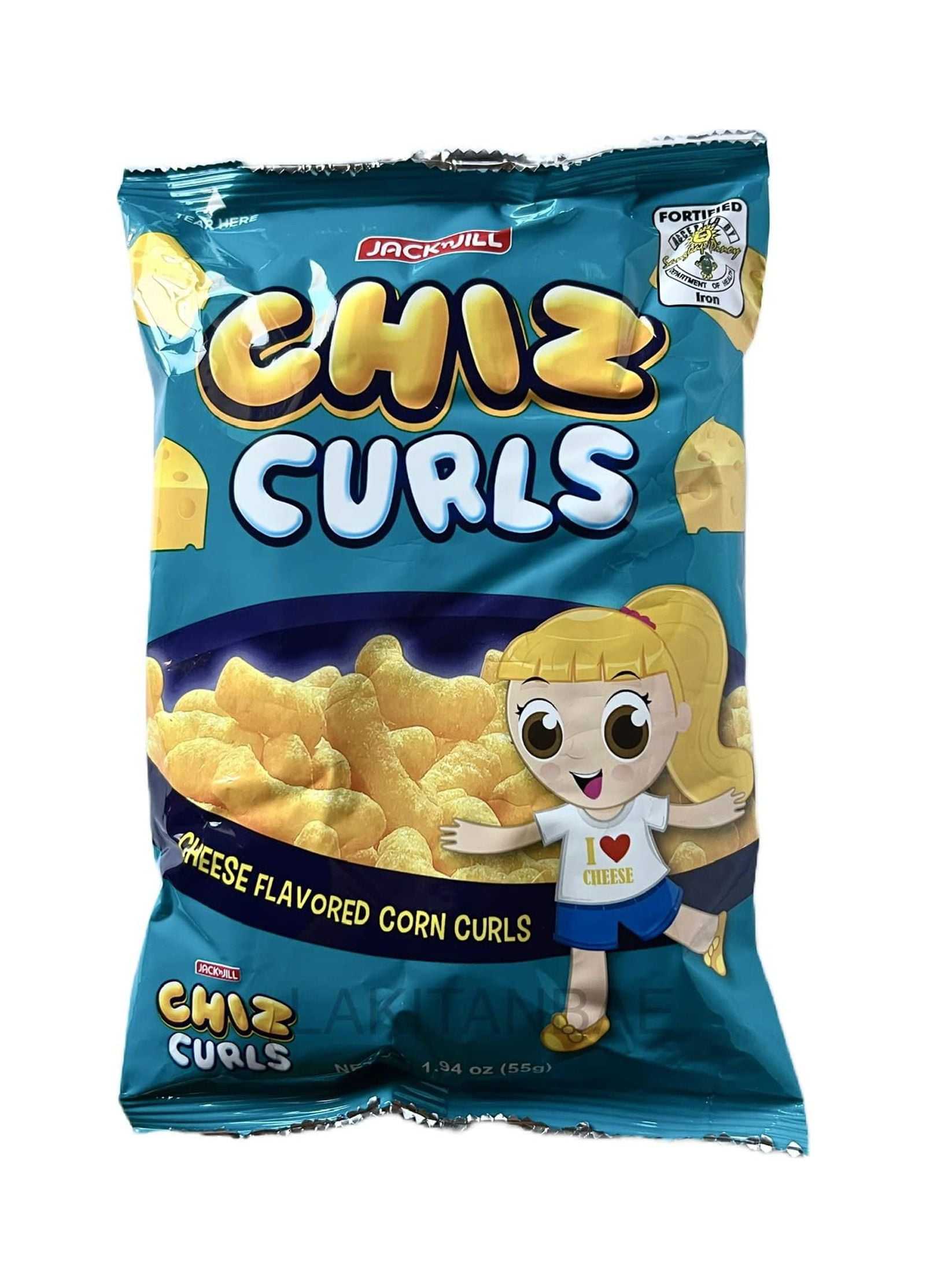 Jack N Jill Chiz Curls Cheese Flavored Corn Curls 1.94Oz (Pack Of 2 ...