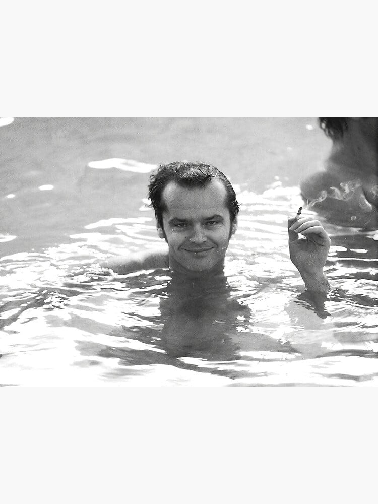 Jack Nicholson, Smoking in Pool, Retro Black and White Photograph ...