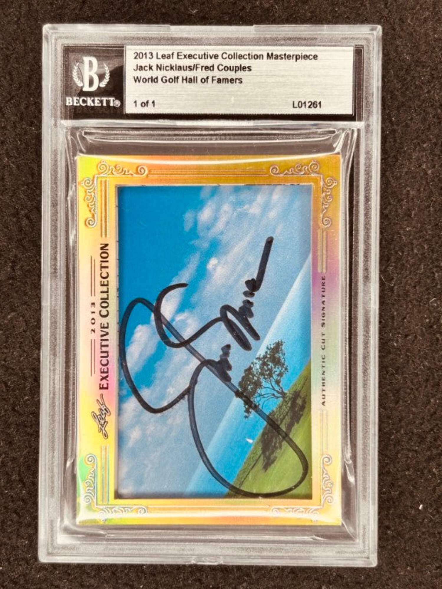 Jack Nicklaus and Fred Couples 2013 Leaf Masterpiece Cut Signature ...
