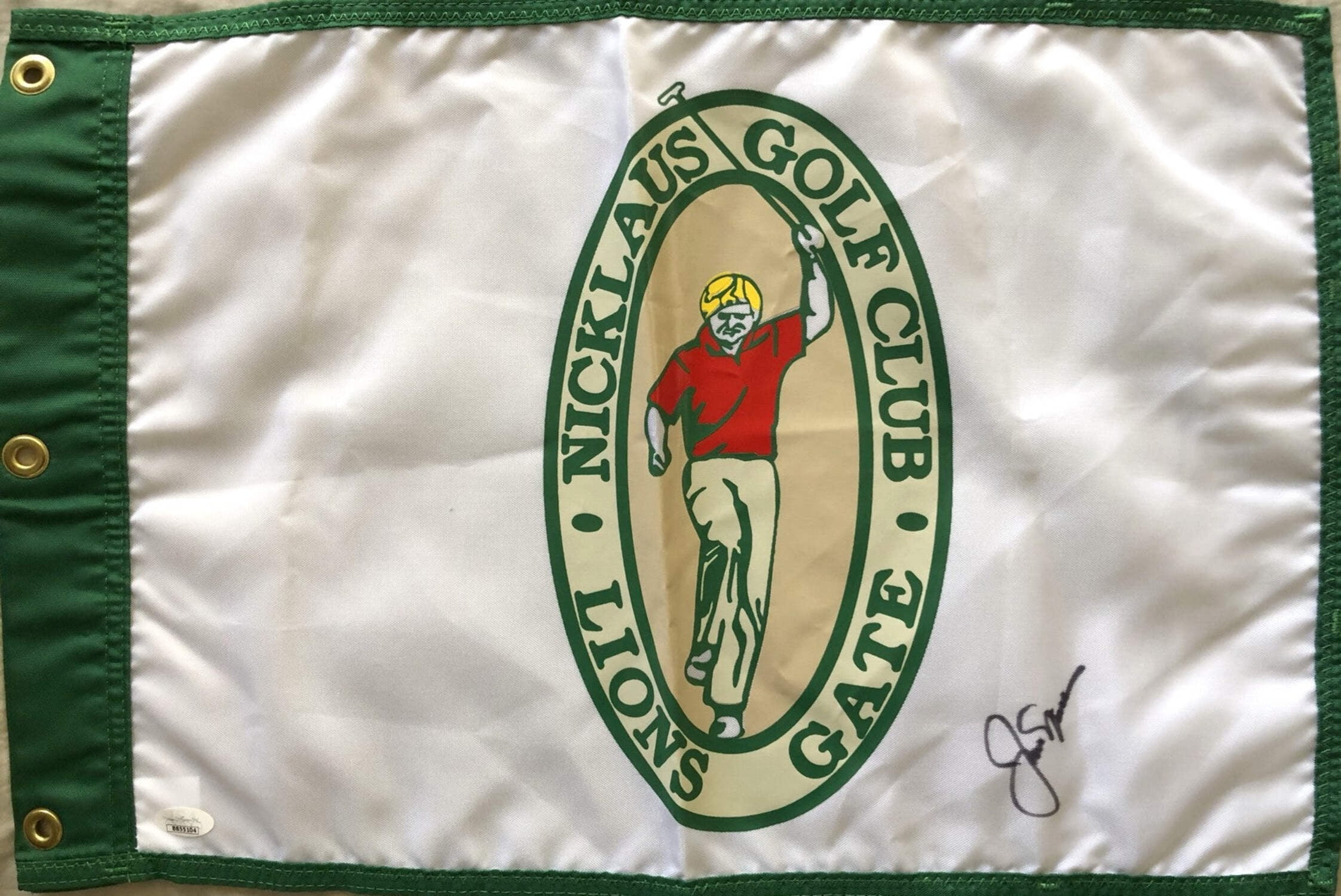 Jack Nicklaus autographed Nicklaus Golf Club at Lions Gate pin flag JSA ...