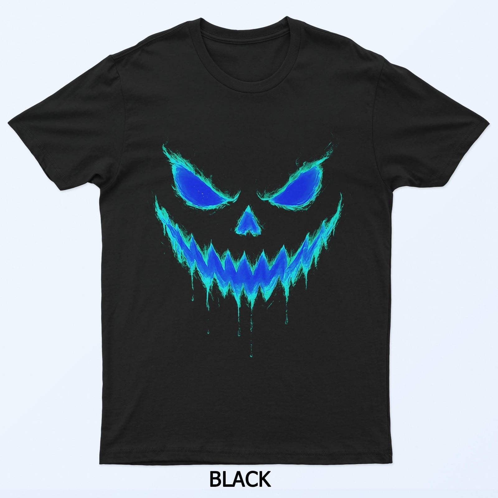 Jack O Lantern Evil Pumpkin Face Creepy Scary Halloween T-Shirt ...
