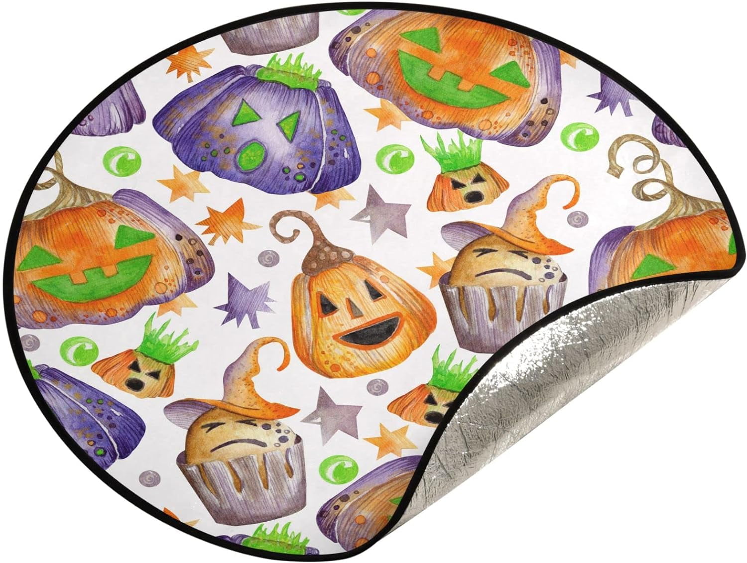 Jack O Lantern Fall Christmas Tree Mats Waterproof Tree Skirt, Autumn ...