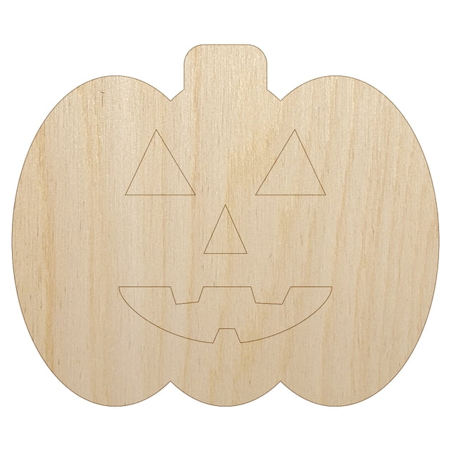 Jack O'Lantern Happy Halloween Pumpkin Wood Shape Unfinished Piece ...