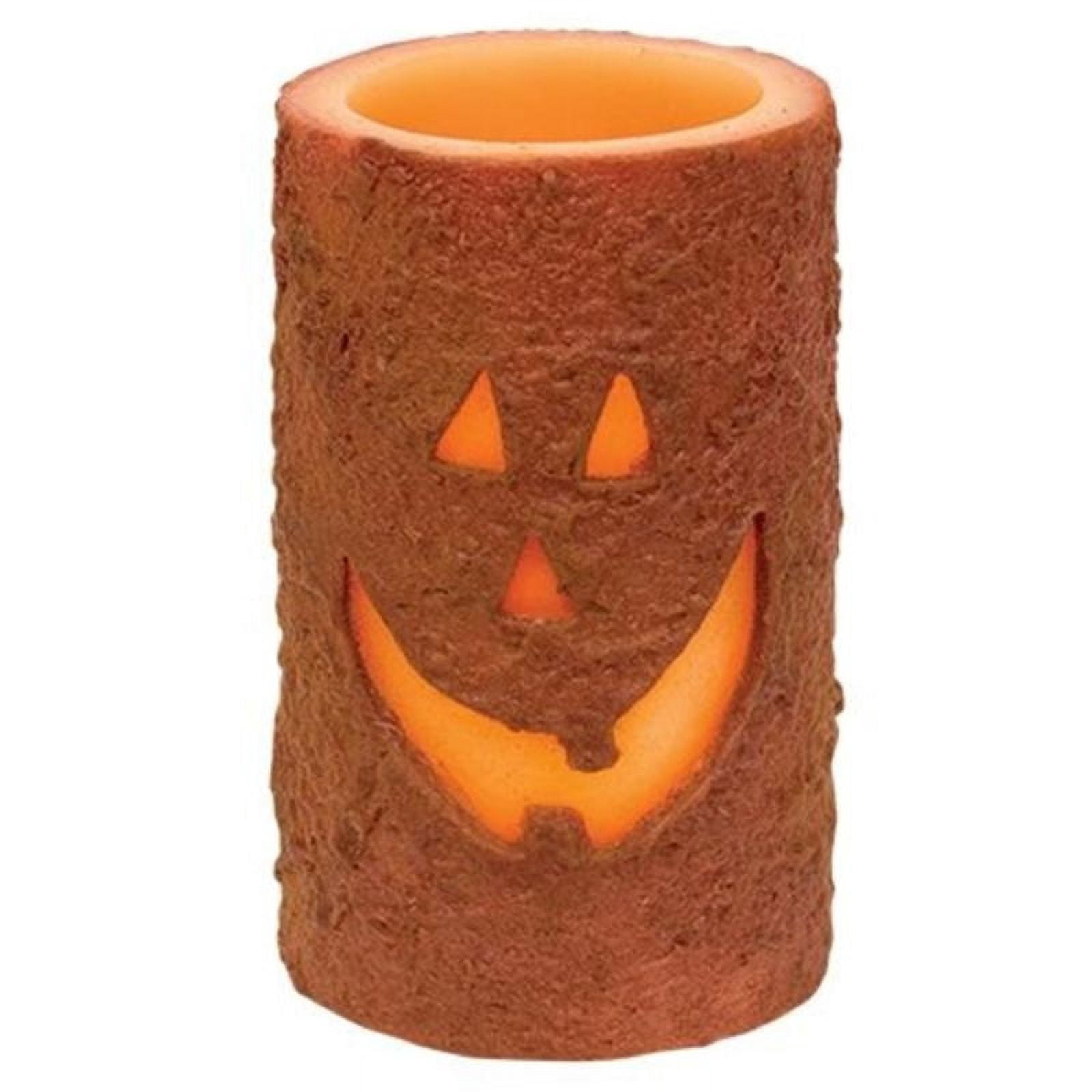 Jack O Lantern LED Pillar 6" - Walmart.com