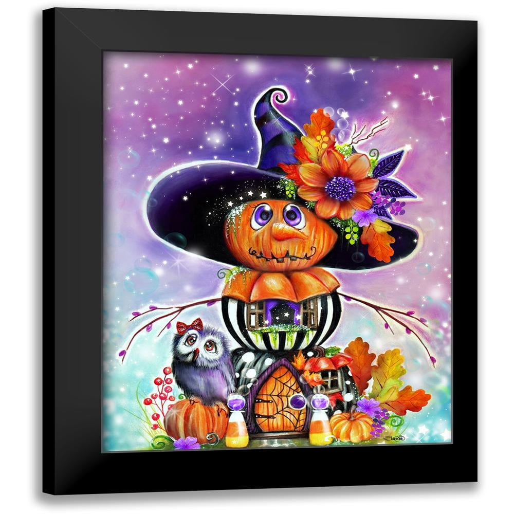 Jack O Man Halloween House 12x14 Black Modern Framed Museum Art Print ...