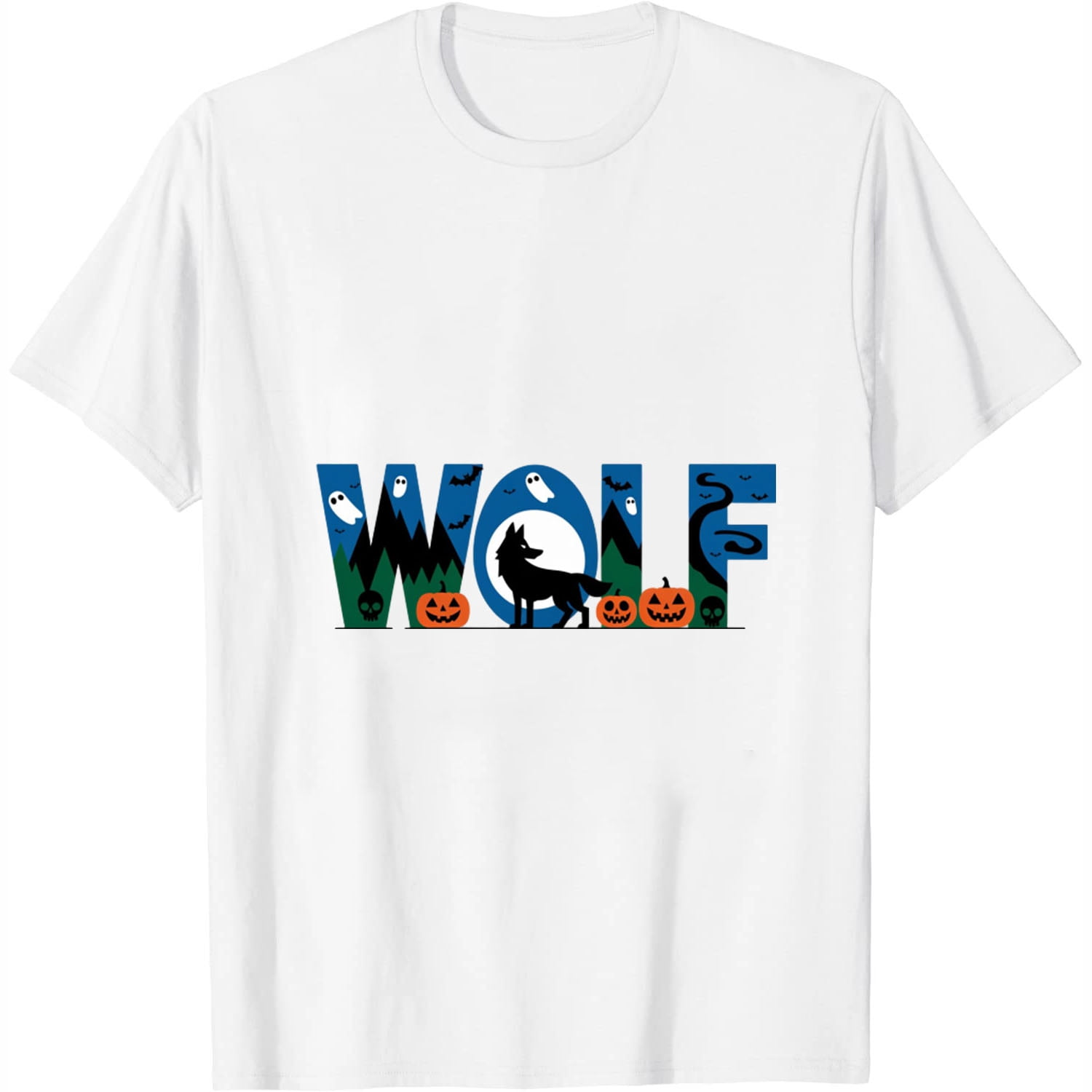 Jack O WOLF Wolf Lover Scary Halloween Costume T-Shirt - Walmart.com