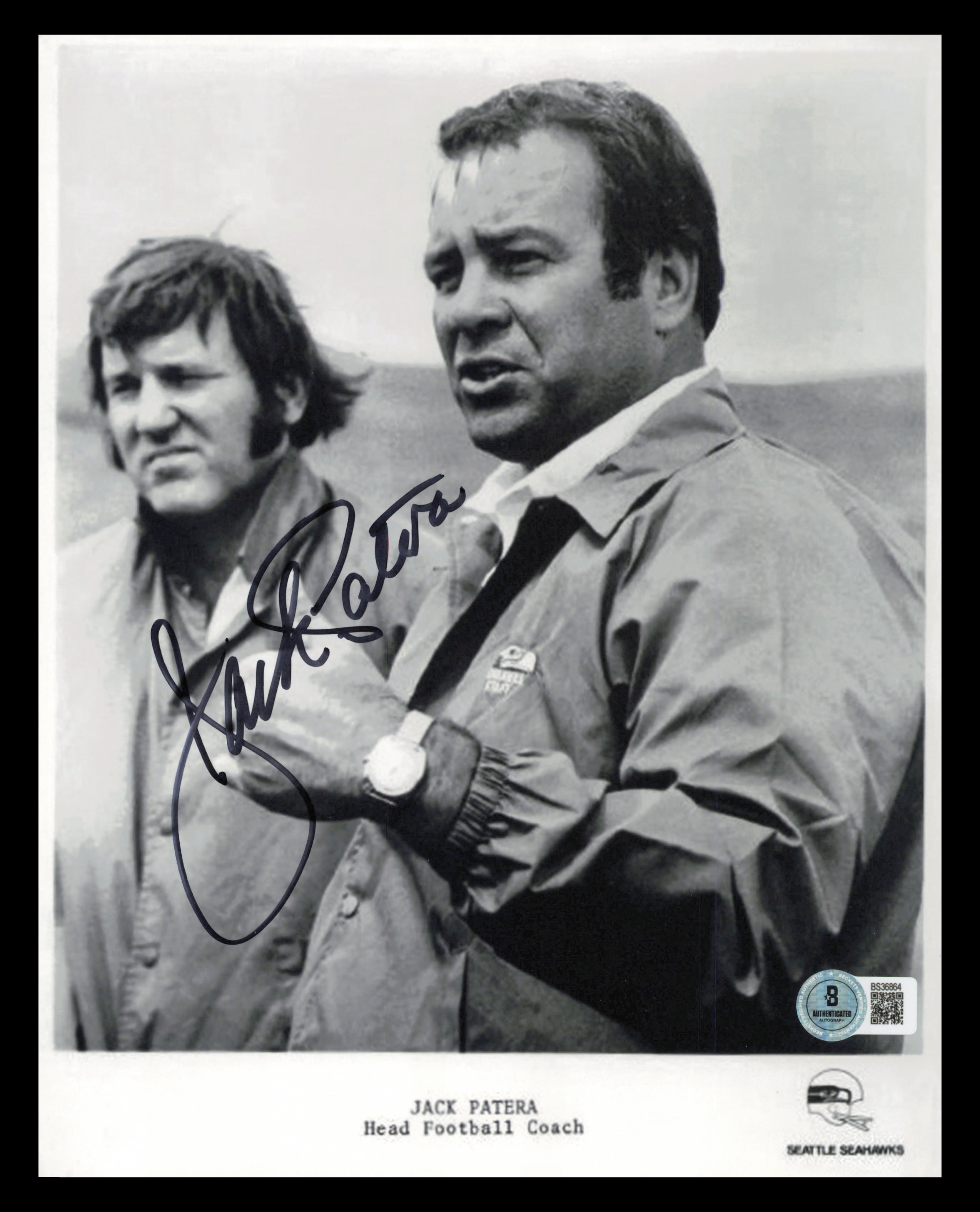 Jack Patera Autographed 8x10 Photo Seattle Seahawks 1st Coach Beckett ...