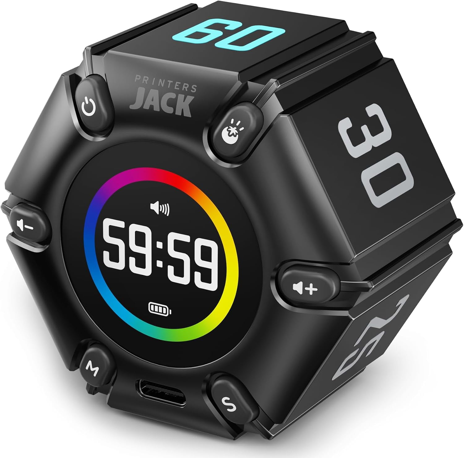 Jack Pomodoro Timer - Productivity Cube, Visual Focus Timer, Mute & Vibration & Adjustable Sound ...