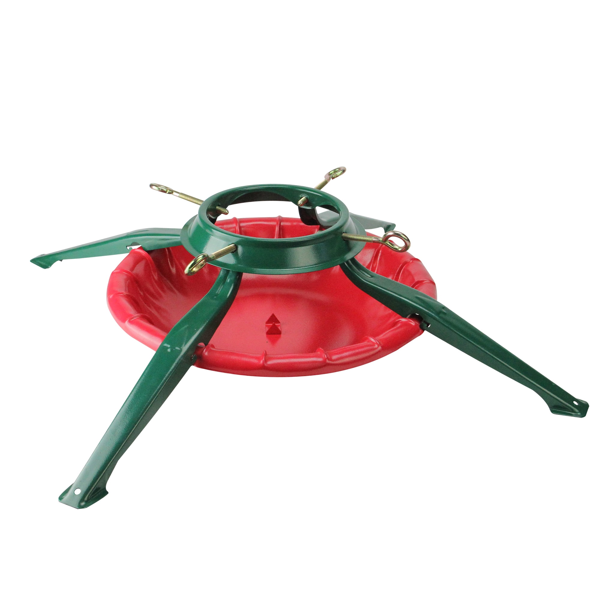 28' Green and Red Christmas Real Live Tree Stand - Walmart.com
