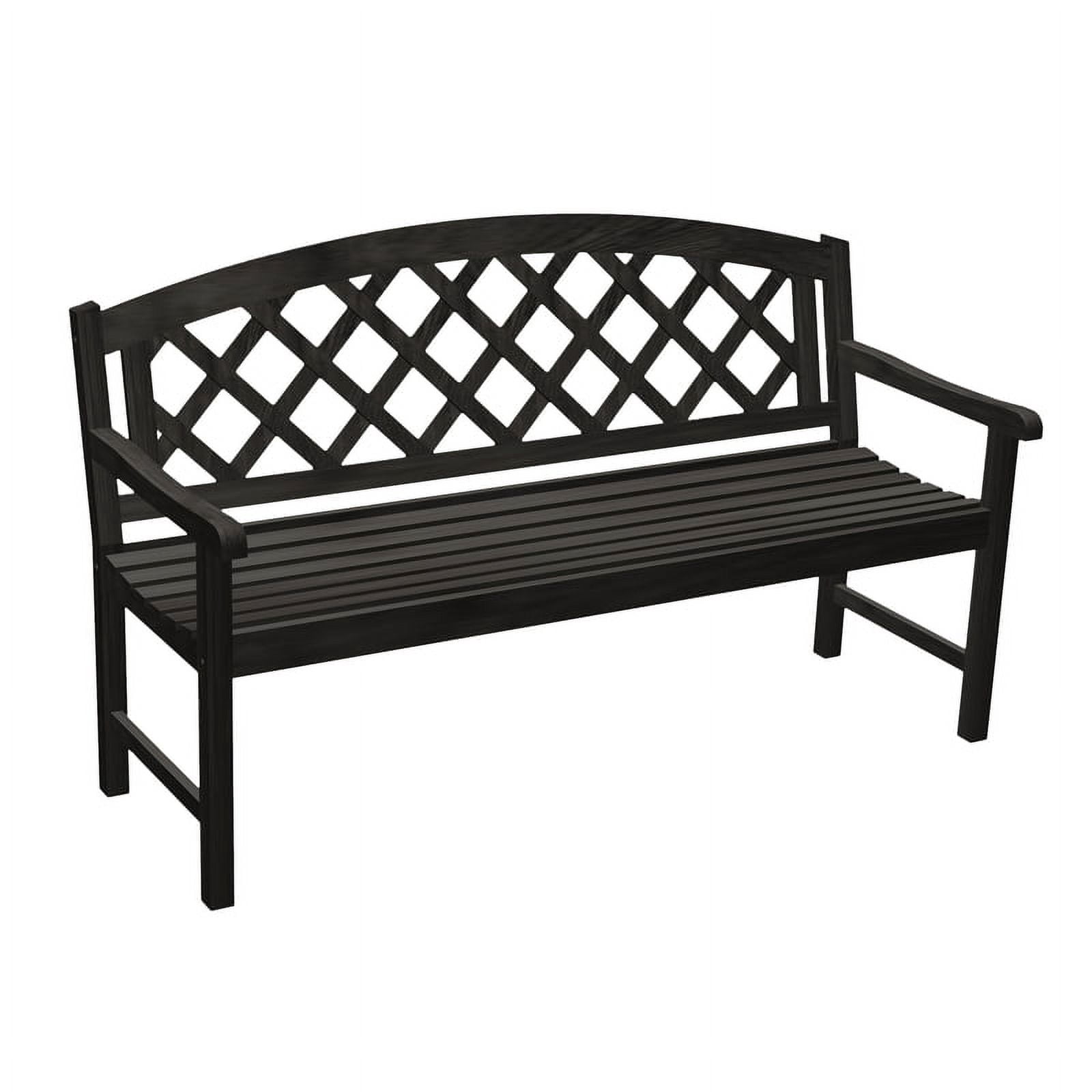 Jack Post Black Wood Patio Bench 36.25 in. H X 60.25 in. L X 25.25 in ...
