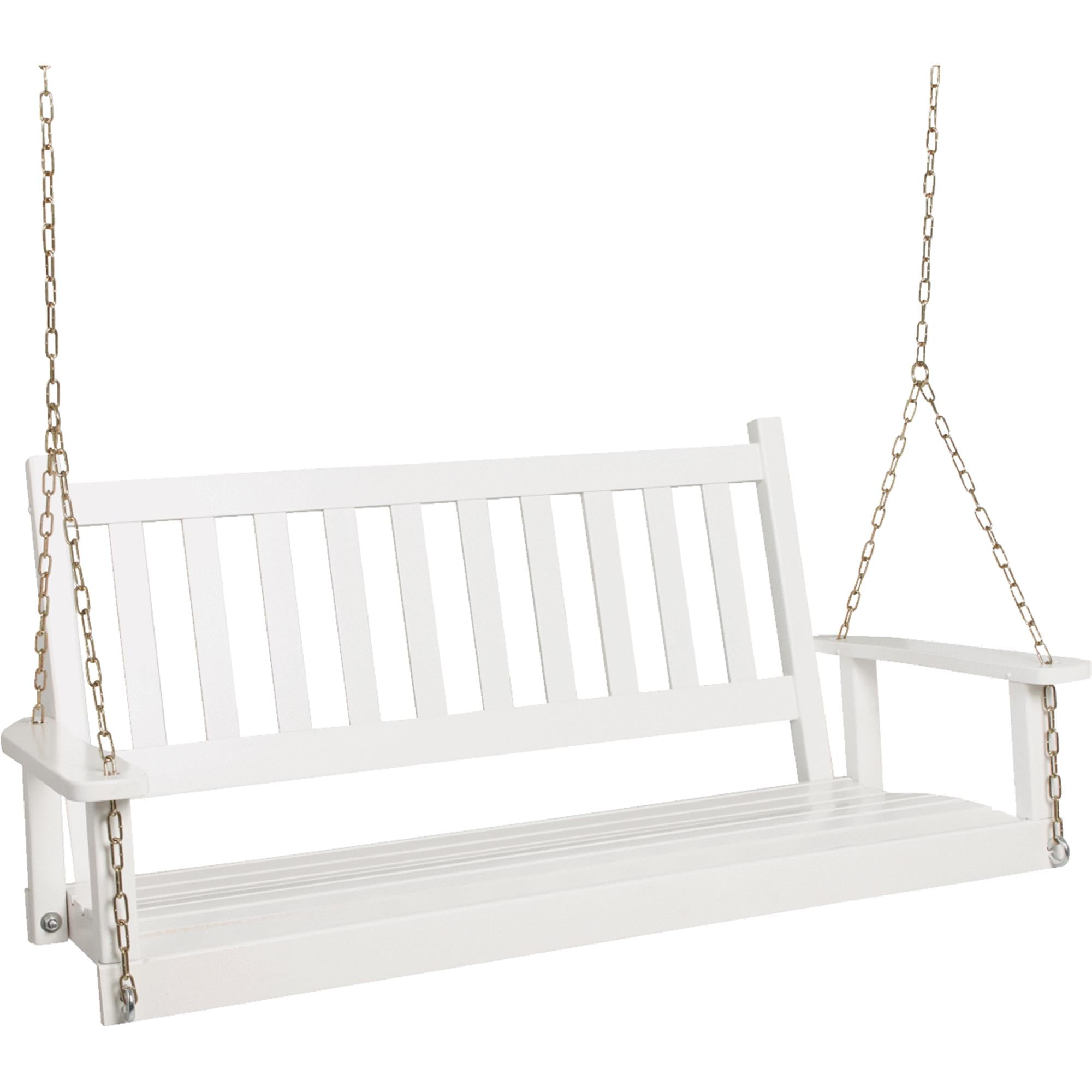 Jack Post Knollwood Porch Swing with Chains, Painted White - Walmart.com