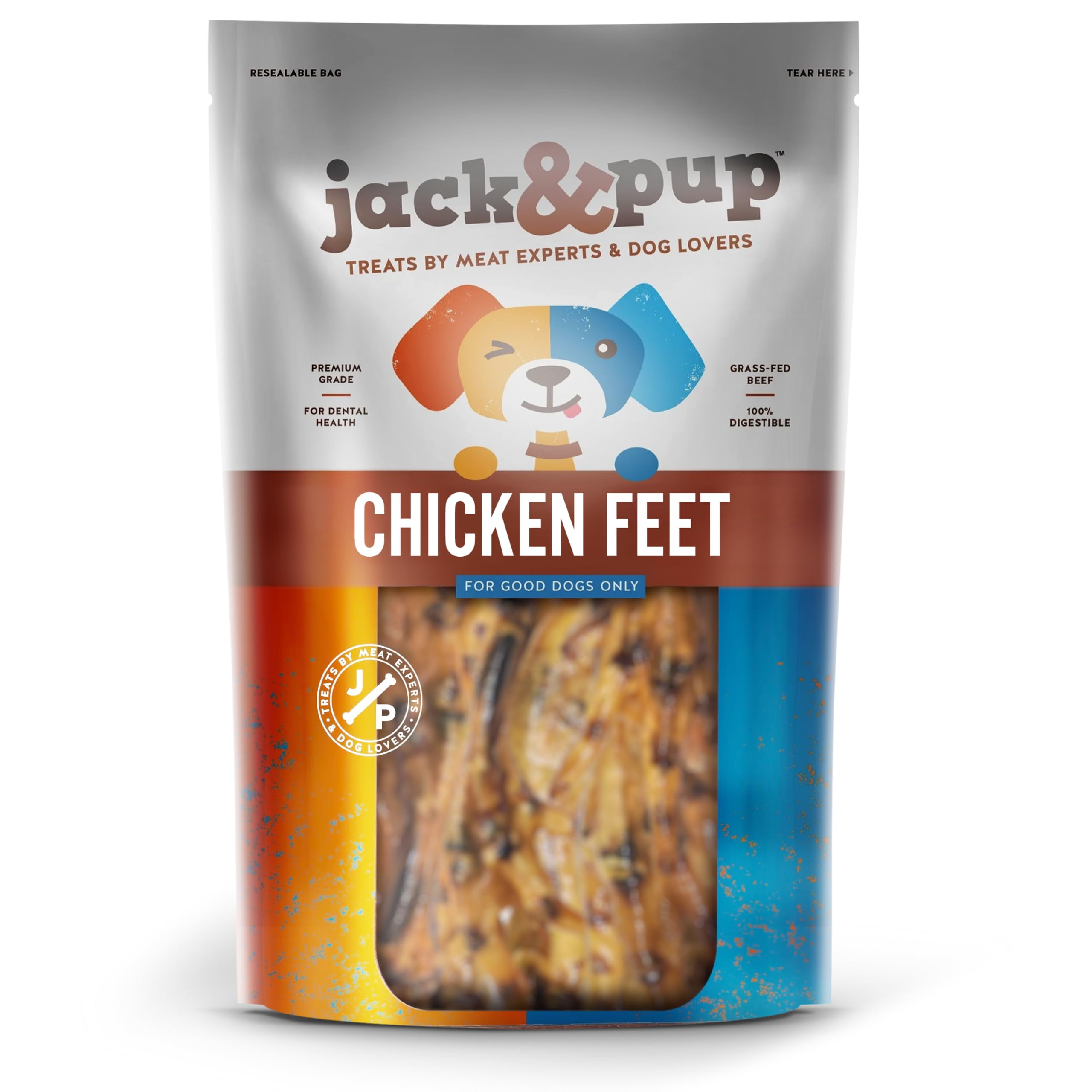 Jack&Pup Dehydrated Chicken Feet for Dogs COC1| All Natural Single Ingredient Dog Treat | Rich ...